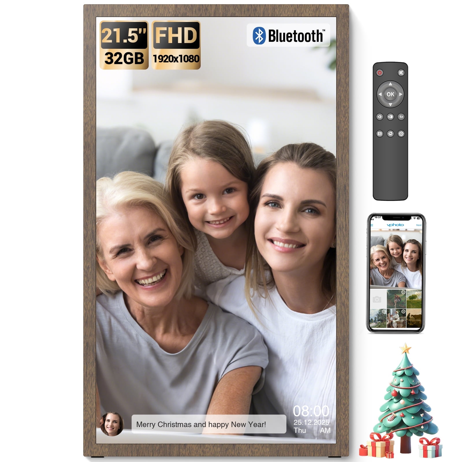 BSIMB Large Digital Picture Frame 21.5 Inch, 1920x1080 FHD WiFi Digital ...
