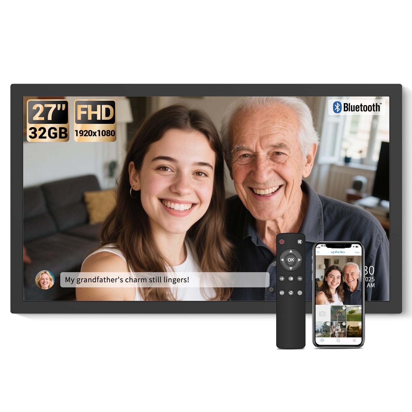 BSIMB Large Digital Picture Frame 27 Inch, 1920x1080 FHD WiFi Digital ...