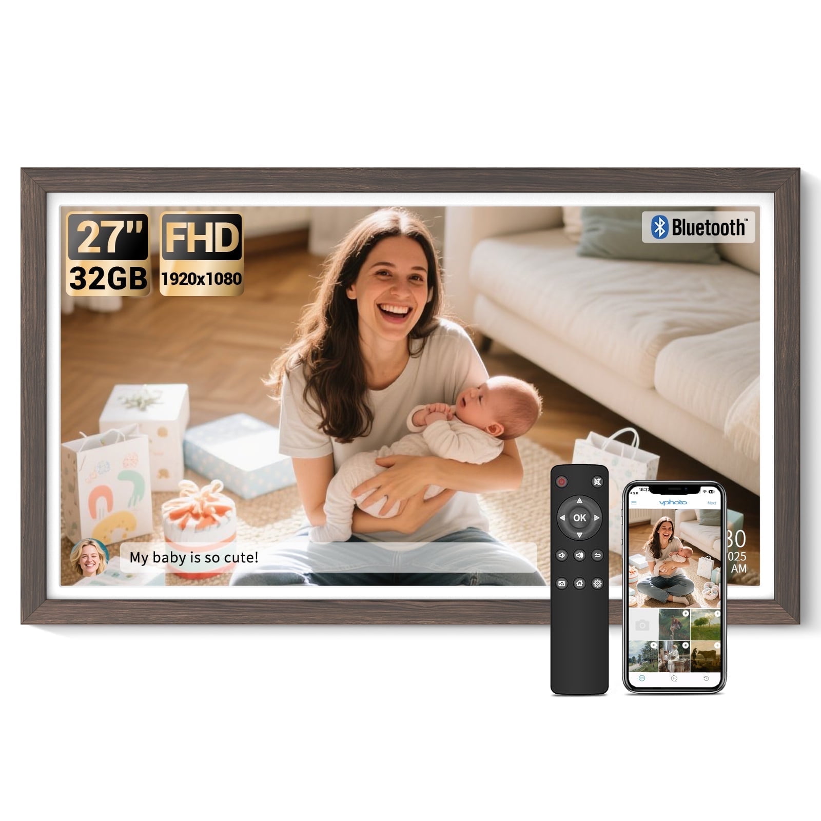 BSIMB Large Digital Picture Frame 27 Inch, 1920x1080 FHD WiFi Digital ...