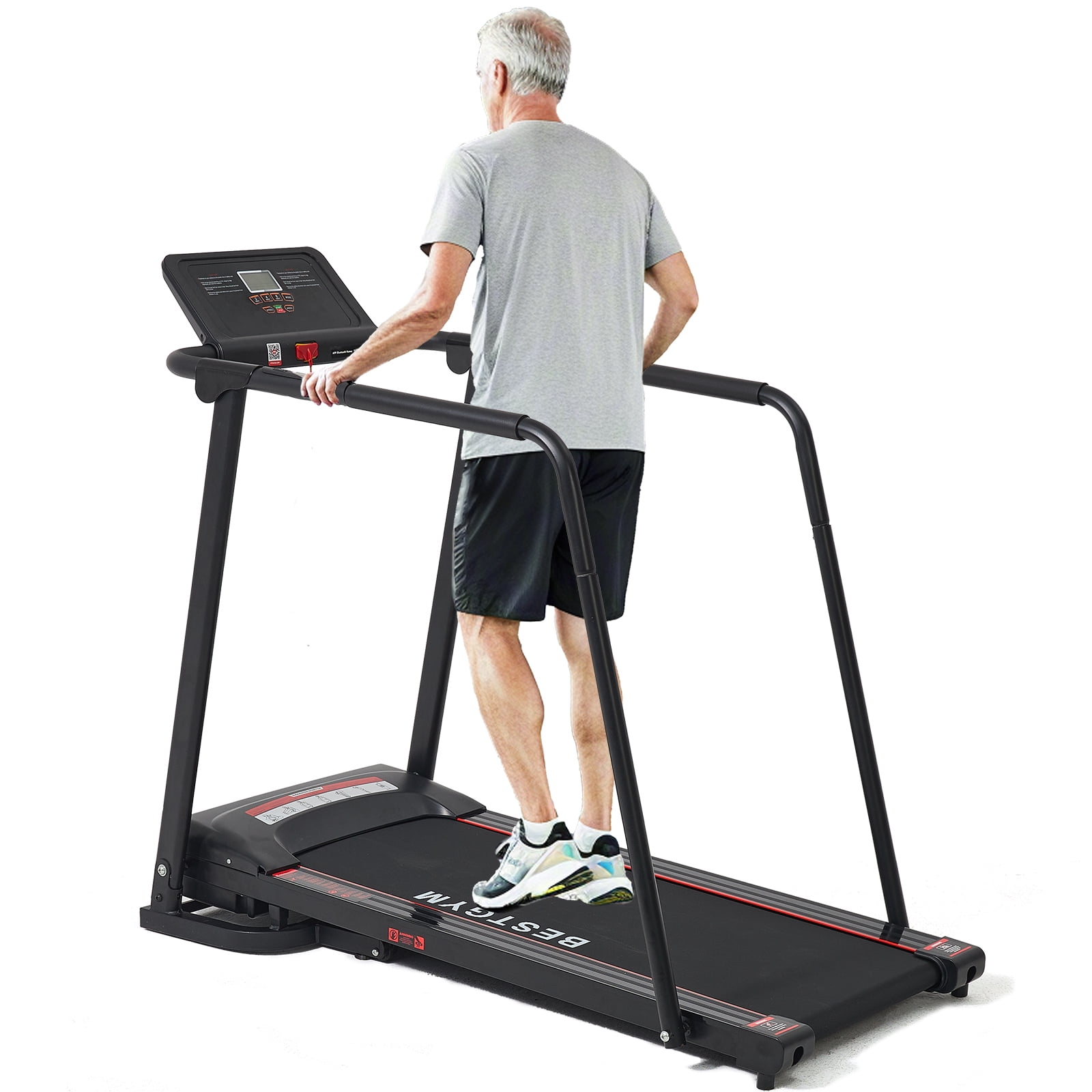 BSJ BESTGYM Walking Treadmill with Long Handrail for Balance,Recovery ...