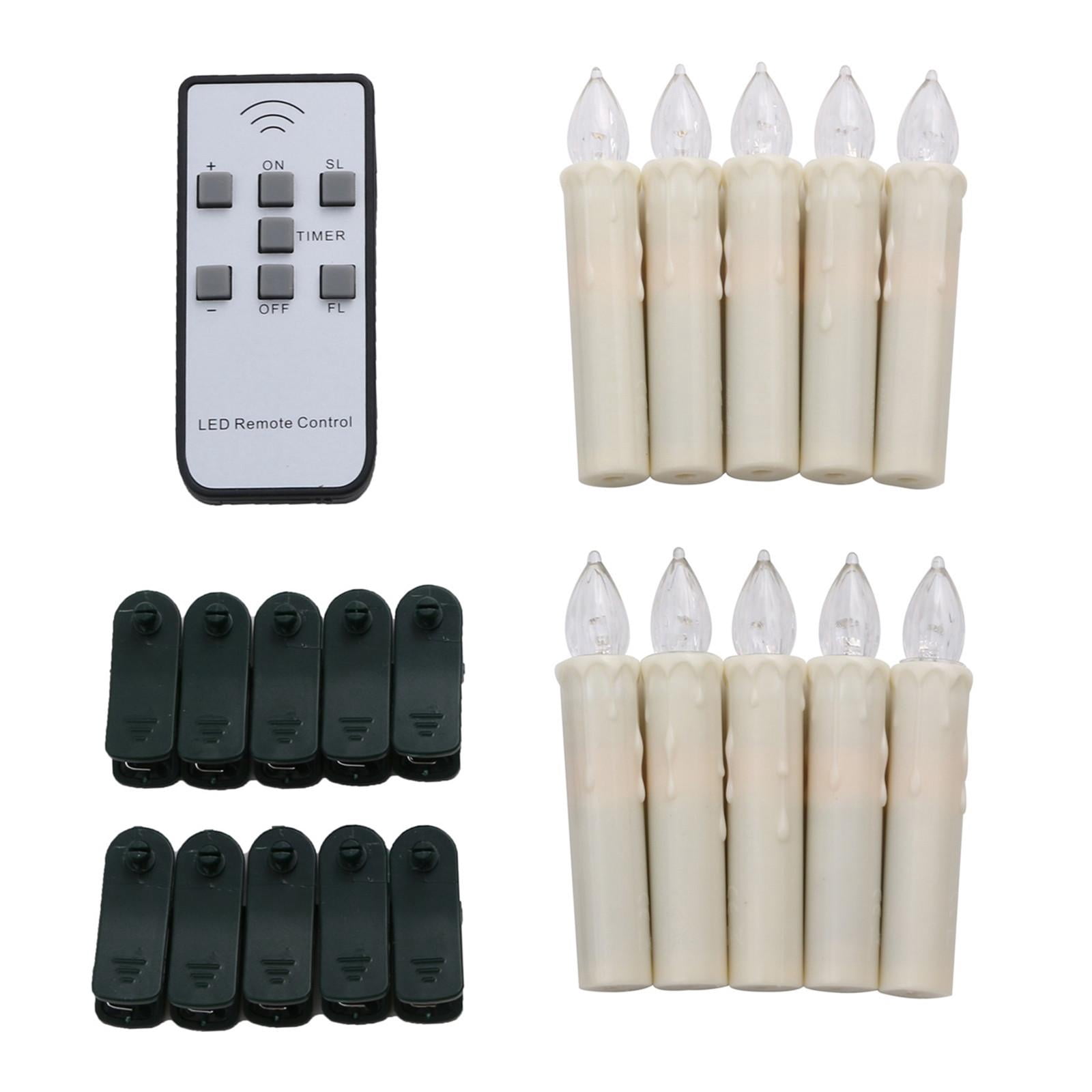BSJJY 10 PCS LED Flameless Taper Candles with Remote,Small Mini ...
