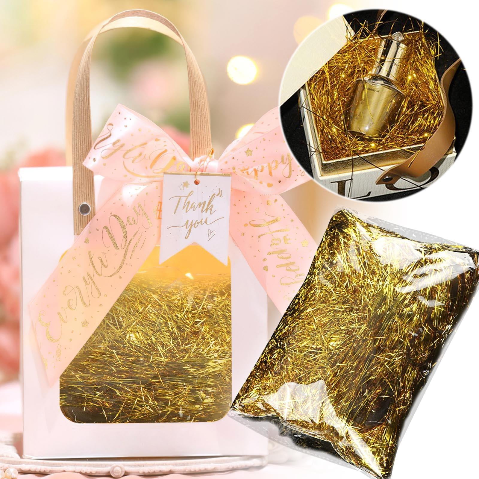 BSJJY 100g Raffia Paper Confetti Shred,Glaring Gold Cut Paper Basket ...