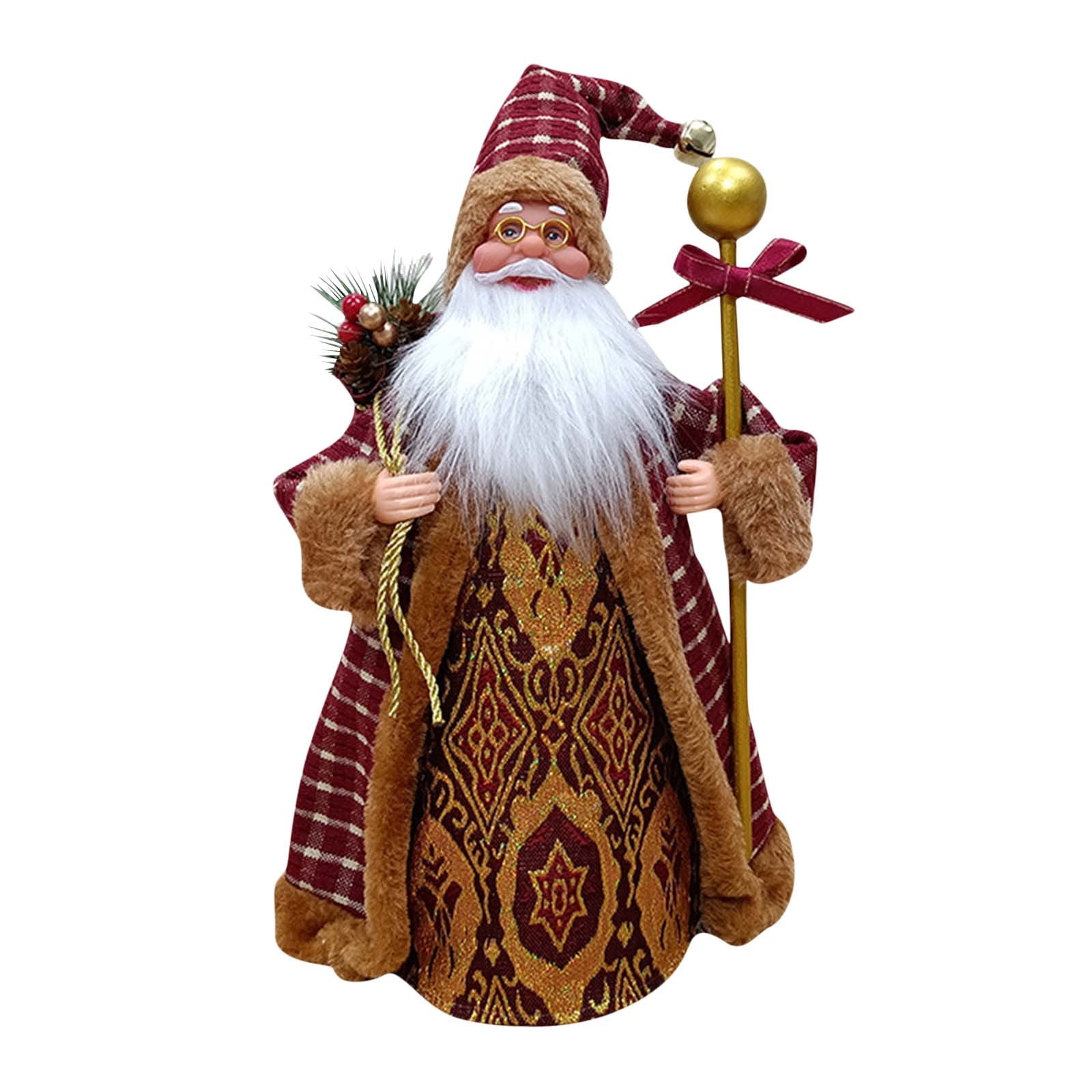 BSJJY 11.8inch Santa Figurines Doll Christmas Sitting Santa Claus ...