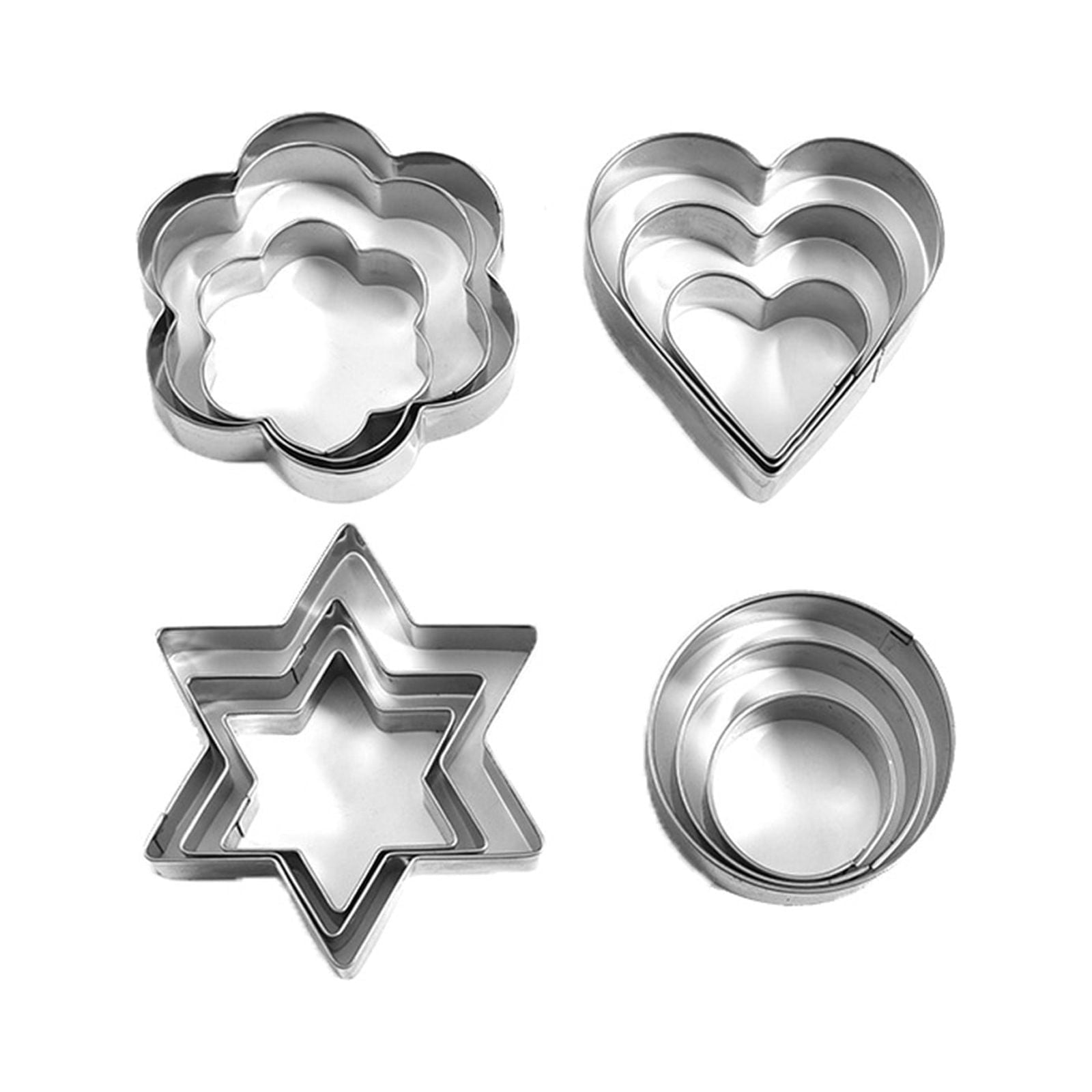 BSJJY 12PC Star Cookie Cutter Set – Stainless Steel Cookie Cutters Star Shaped Cookie Cutters ...