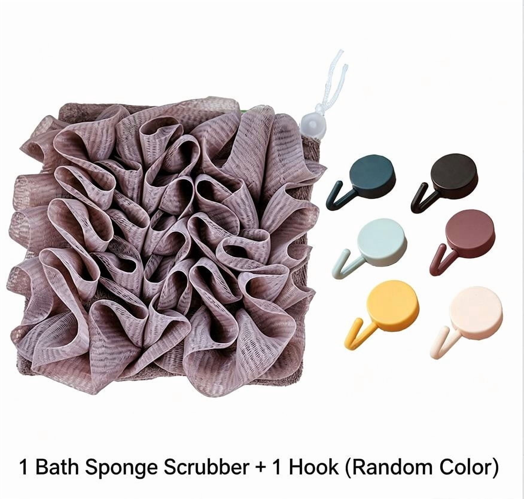 BSJJY 2-in-1 Drawstring Bath Sponge, Exfoliating Washcloth & Loofah for ...