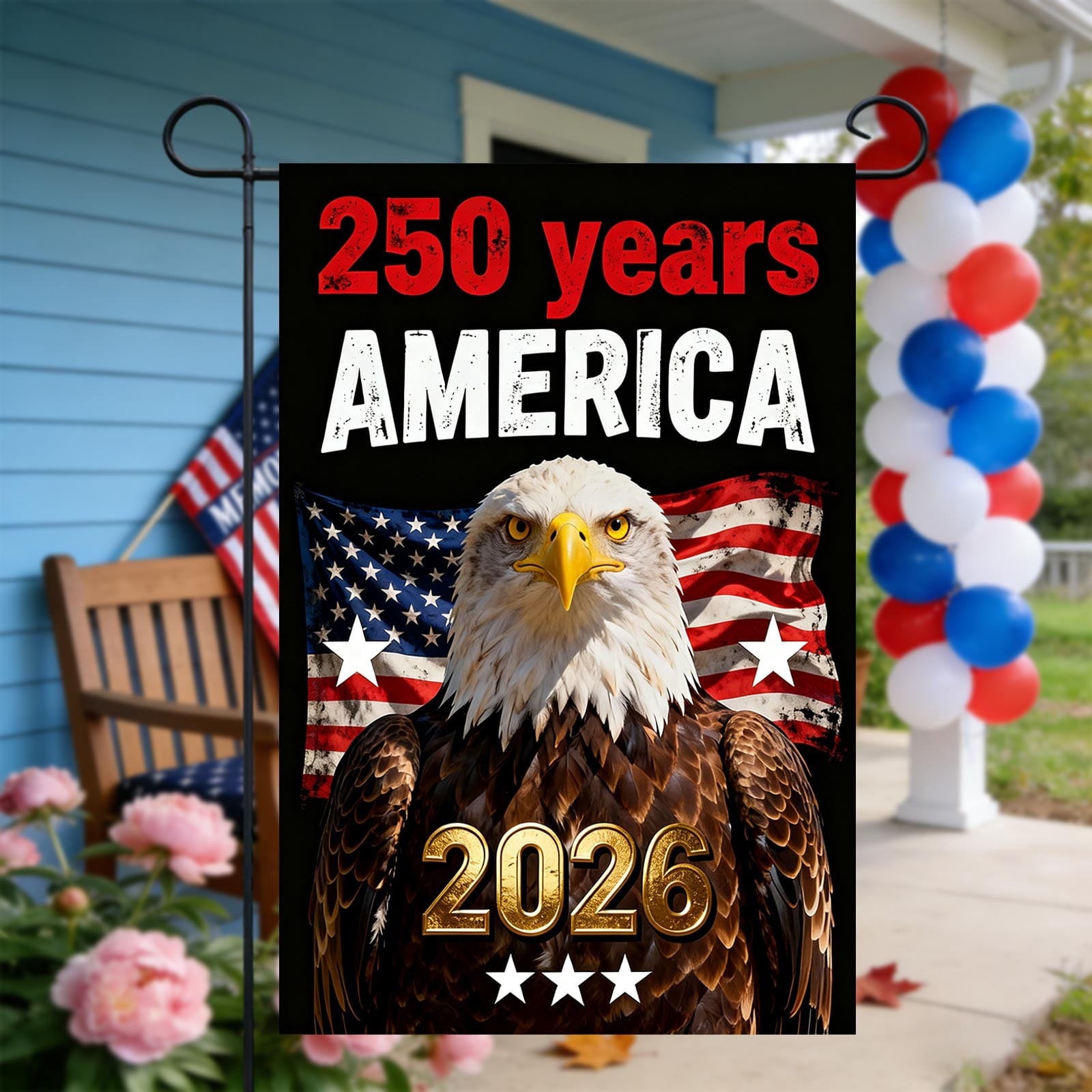 BSJJY 250 Years America Garden Flag, America 250th Anniversary Banner ...