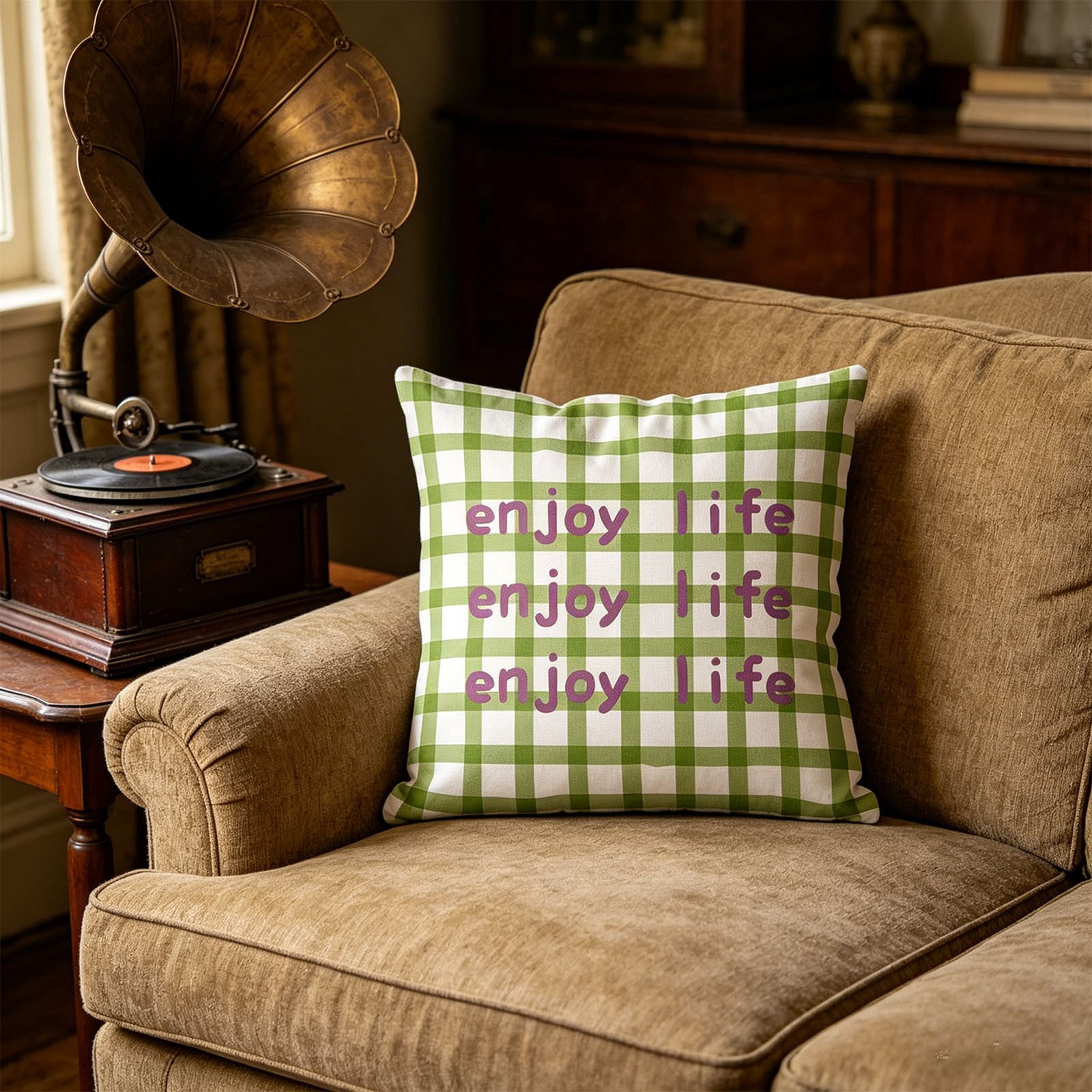 BSJJY 45x45cm Fresh Plaid Pillow Cover, Dopamine Color Series Cushion ...
