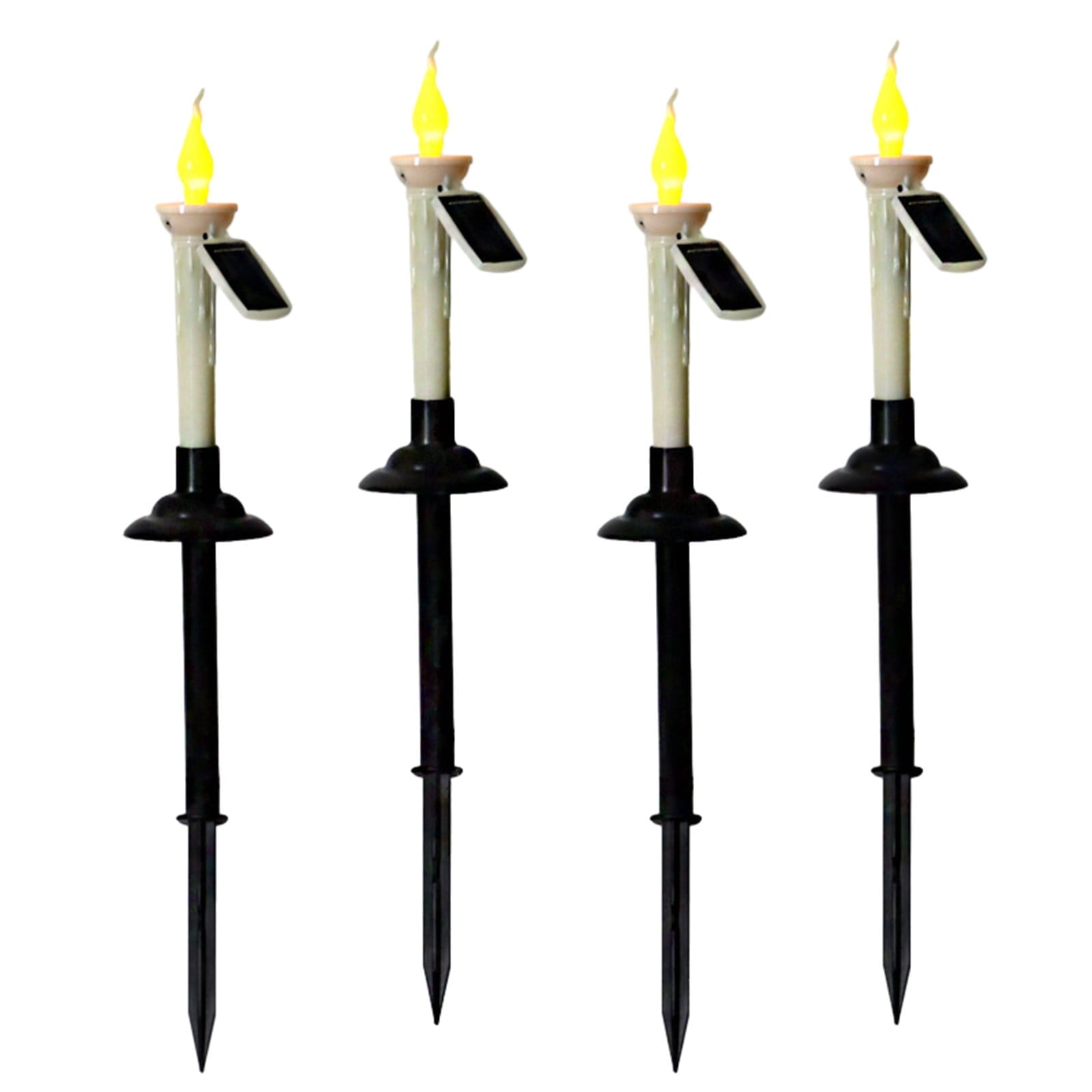BSJJY 4Pcs Solar Taper Candles with Holders, Waterproof LED Candles ...
