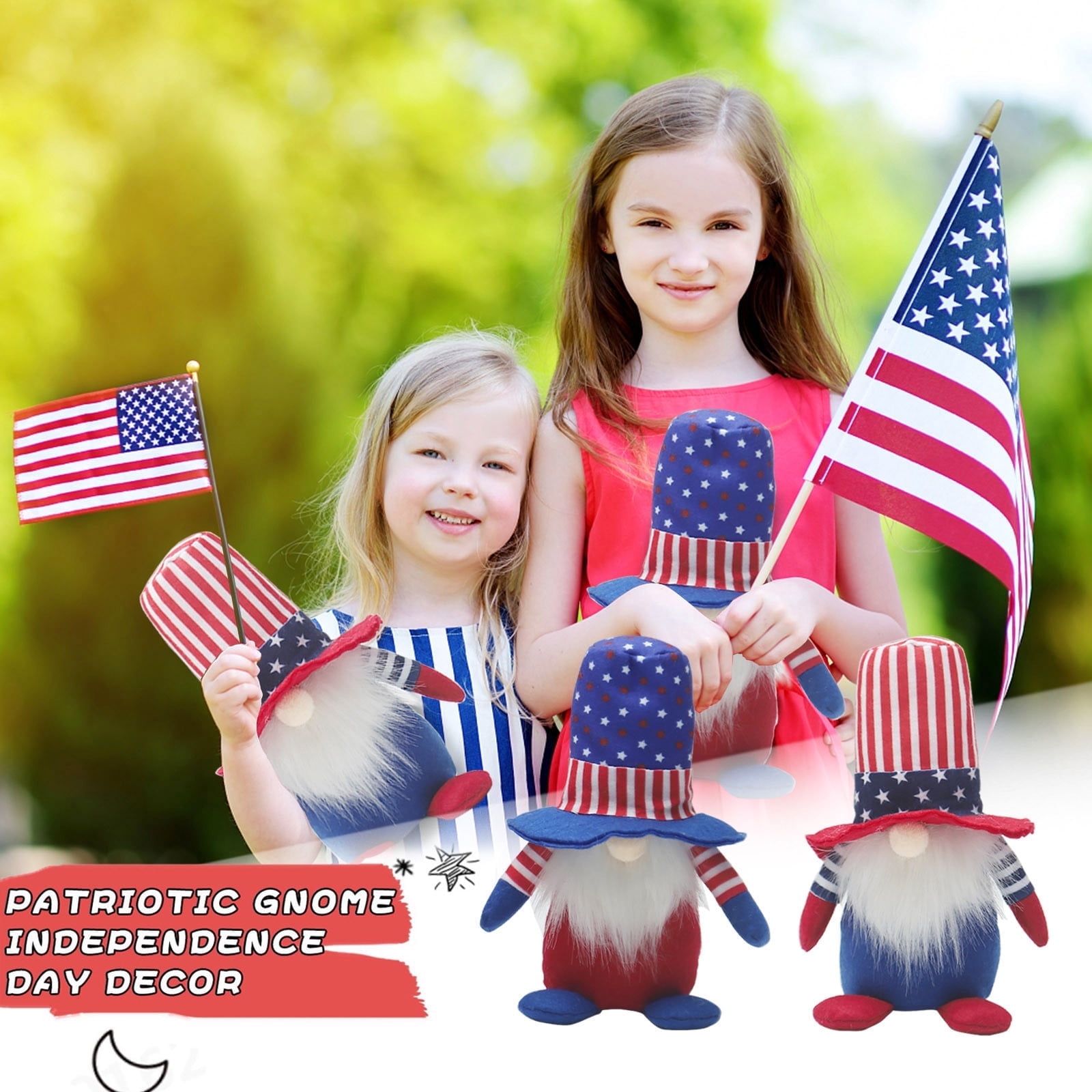 BSJJY 4th of July Gnome Decorations,American Patriotic Gnomes Doll ...