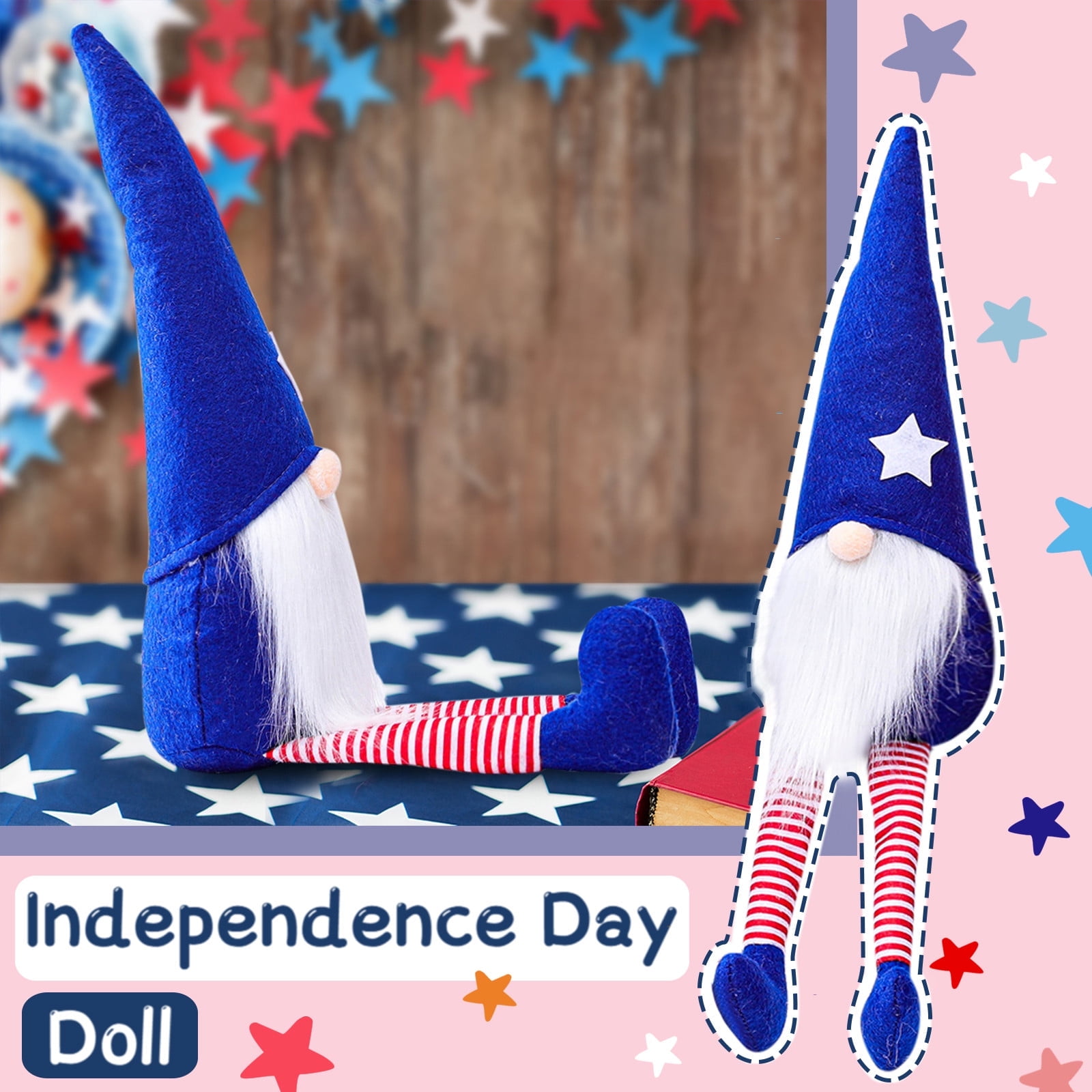 BSJJY 4th of July Gnomes Patriotic Couple Tomte for American ...
