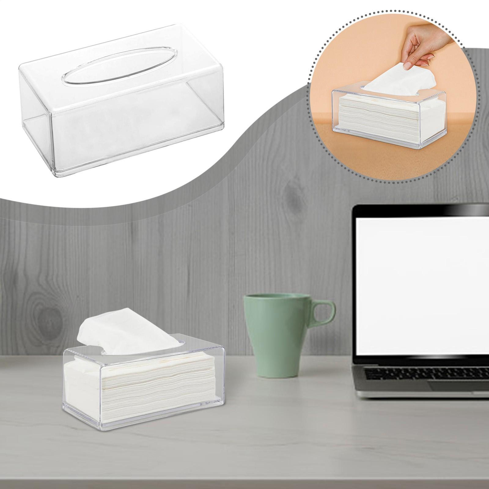BSJJY Acrylic Tissue Box Holder with Cover Rectangular,Facial Tissue ...