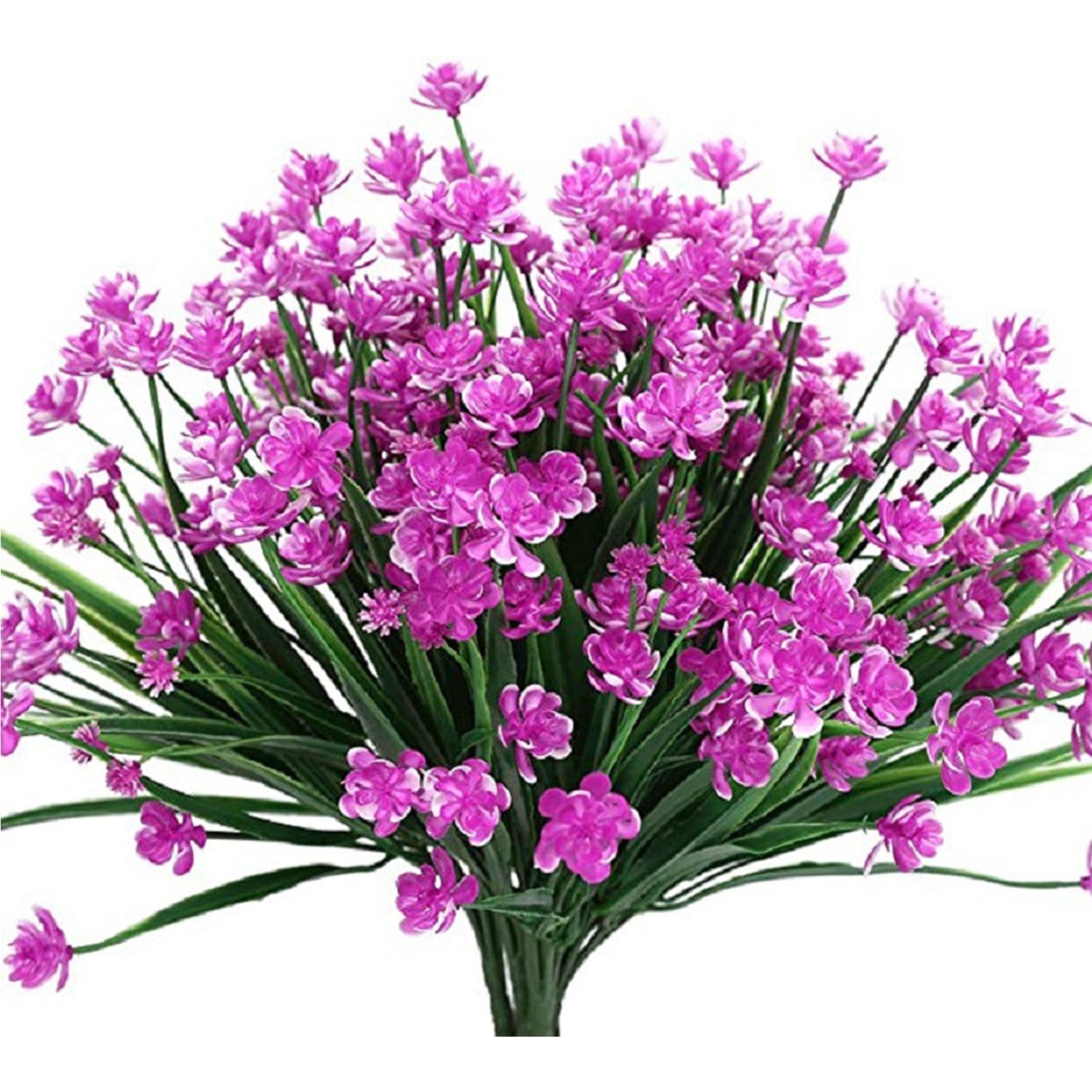 BSJJY Artificial Flowers,Fake Greenery Faux Plastic Bushes Fake Shrubs ...