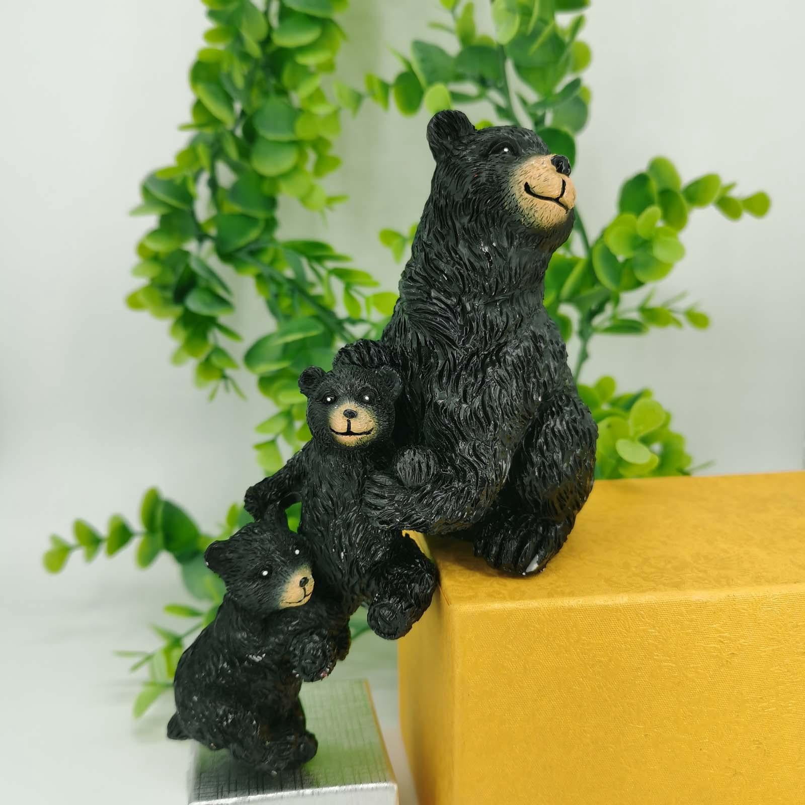 BSJJY Bear Sitter Figurine Mama with Babies Bear Hanging Off The Edge ...