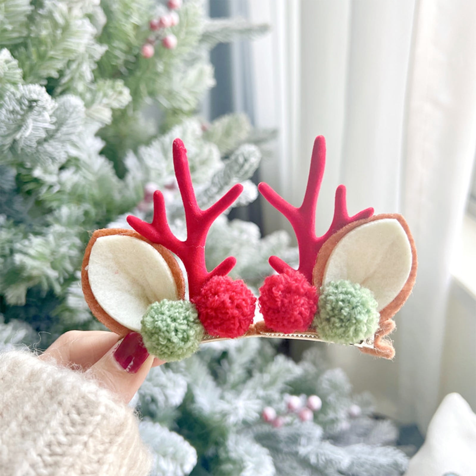BSJJY Christmas Reindeer Antlers Headband Hair Clips Hair Hoop Girl ...