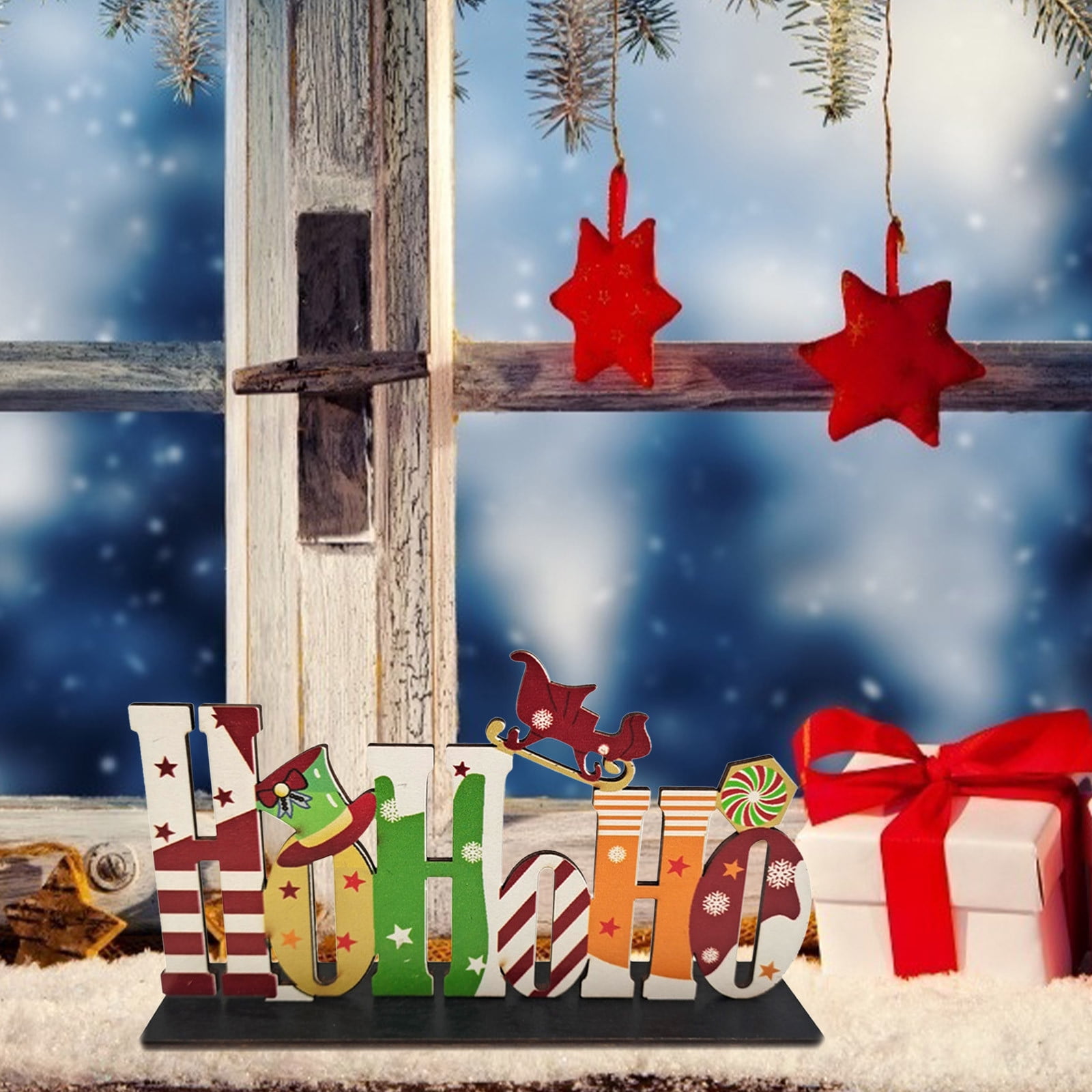 BSJJY Christmas Table Signs Decorations, Merry Christmas Wooden ...