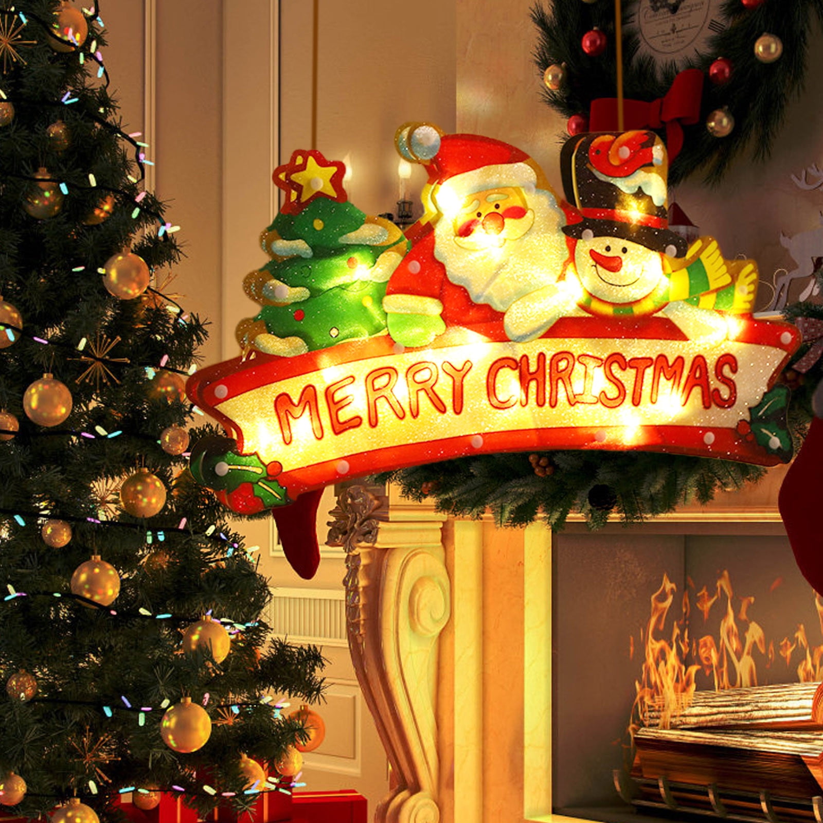 BSJJY Christmas Window Decoration Lights, Lighted Christmas Window ...