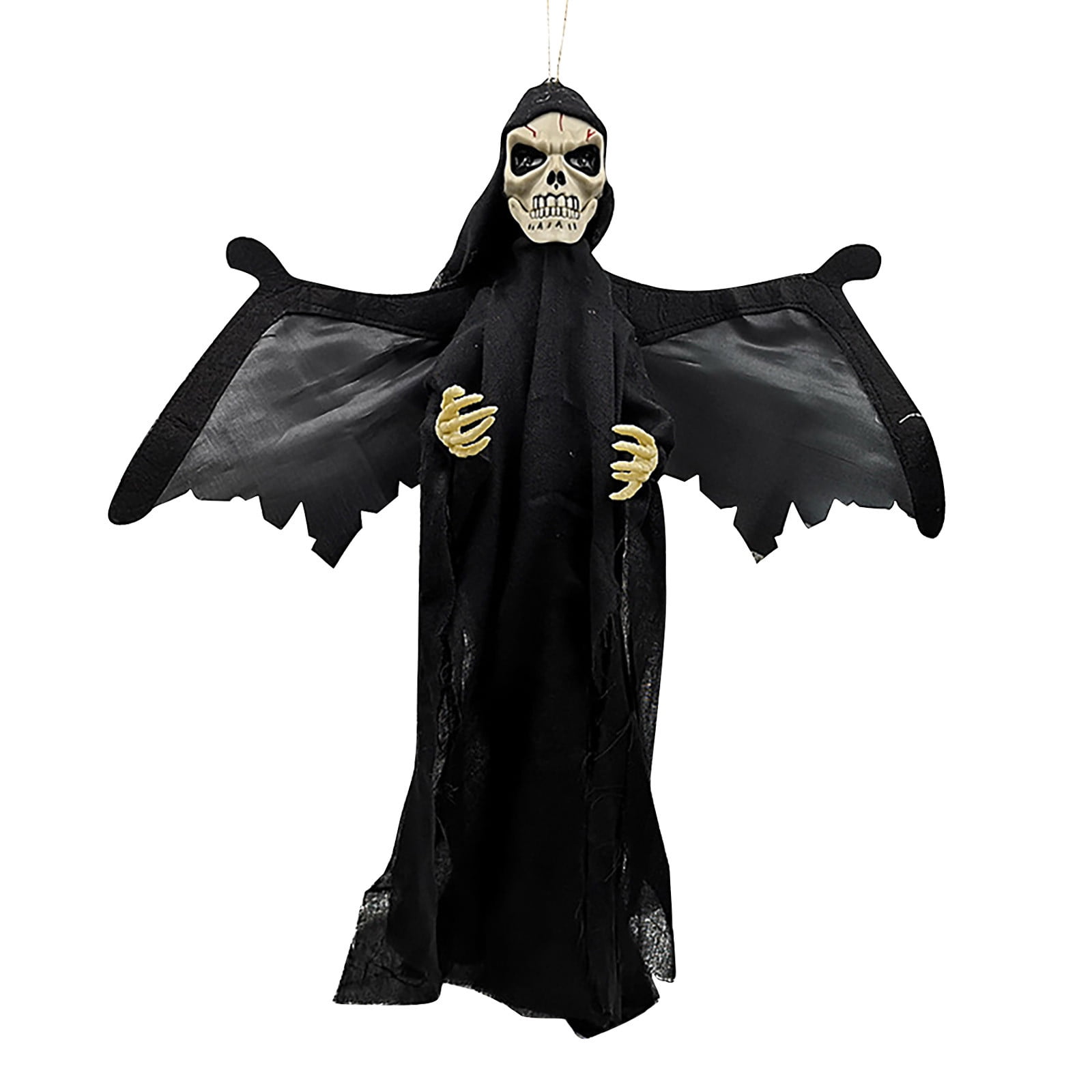 BSJJY Hanging Skeleton Ghost Creepy Voice Activated Skull Ghost ...