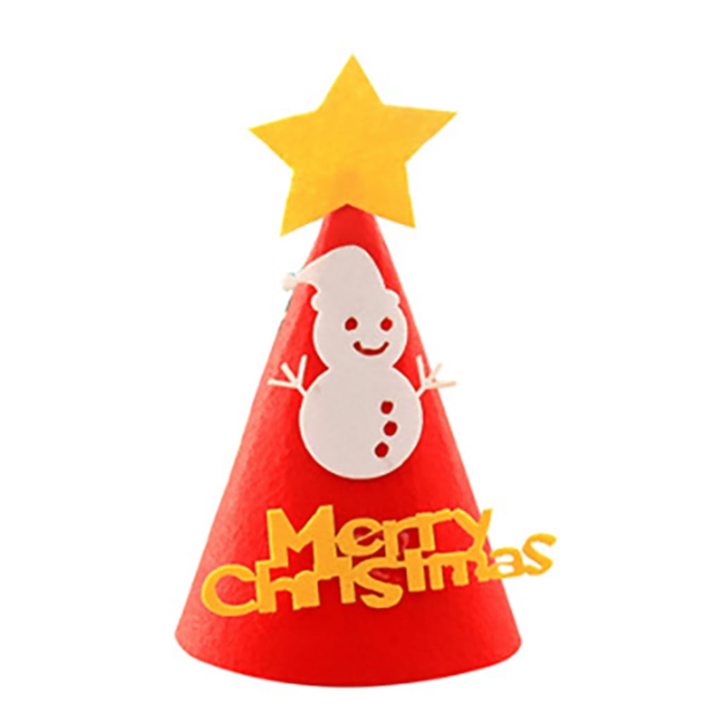 BSJJY Hat Christmas Party Supplies Christmas Cone Cap Christmas Santa ...