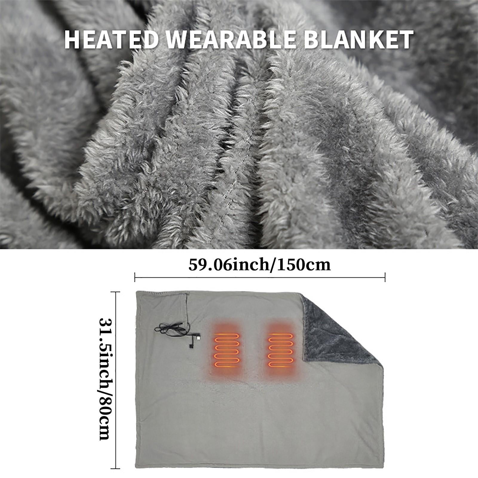 BSJJY Heated Blanket Battery Operated, USB Power Bank, Fast Heating ...
