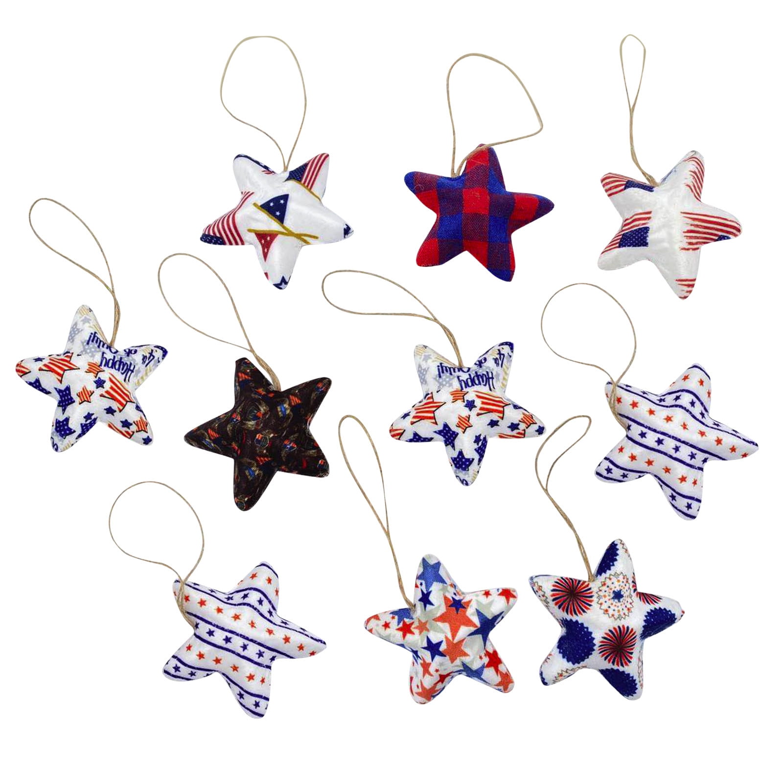 BSJJY Independence Day Hanging Stars-4th of July Patriotic Fabric ...