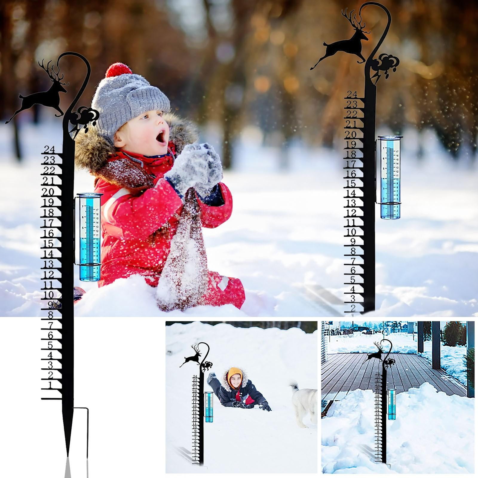 BSJJY Iron Art Snow Gauge,24inch Snow Measuring Ruler,Outdoor Snow ...
