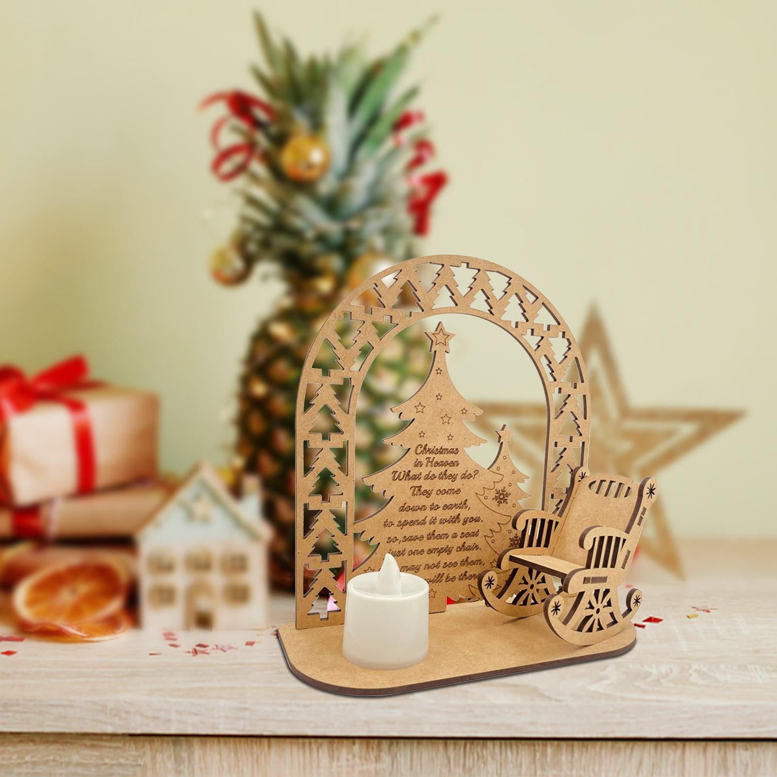 BSJJY Memorial Candle Ornament,Remembrance Ornament with Wooden Rocking ...