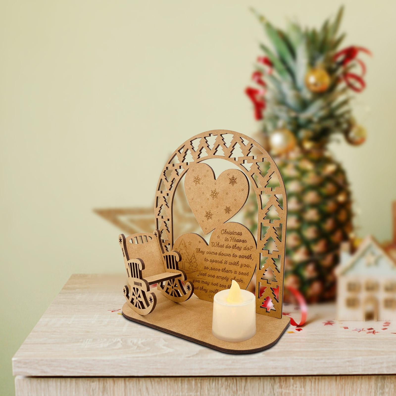 BSJJY Memorial Candle Ornament,Remembrance Ornament with Wooden Rocking ...