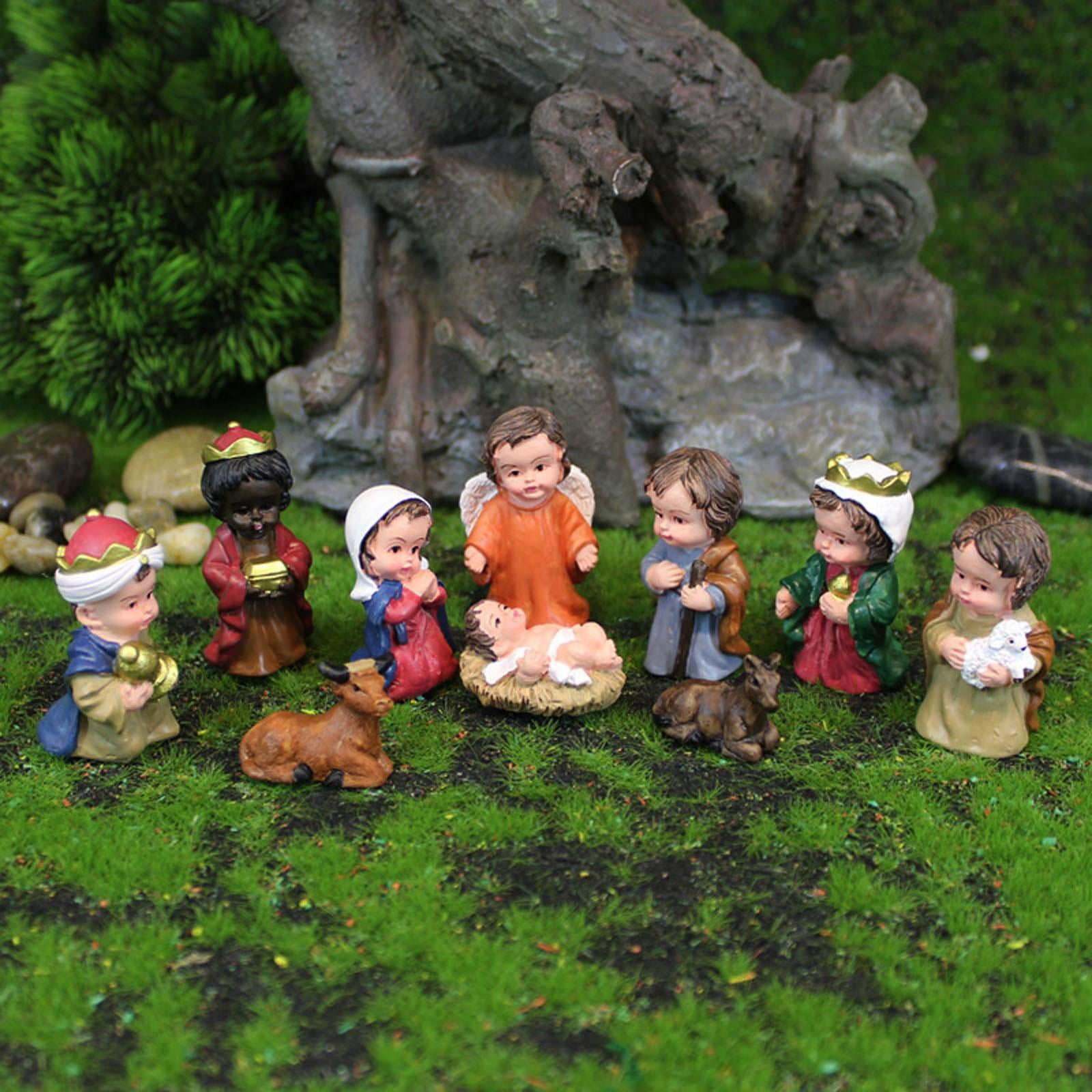 BSJJY Mini Nativity Set Kids Nativity Set for Christmas Indoor Small ...