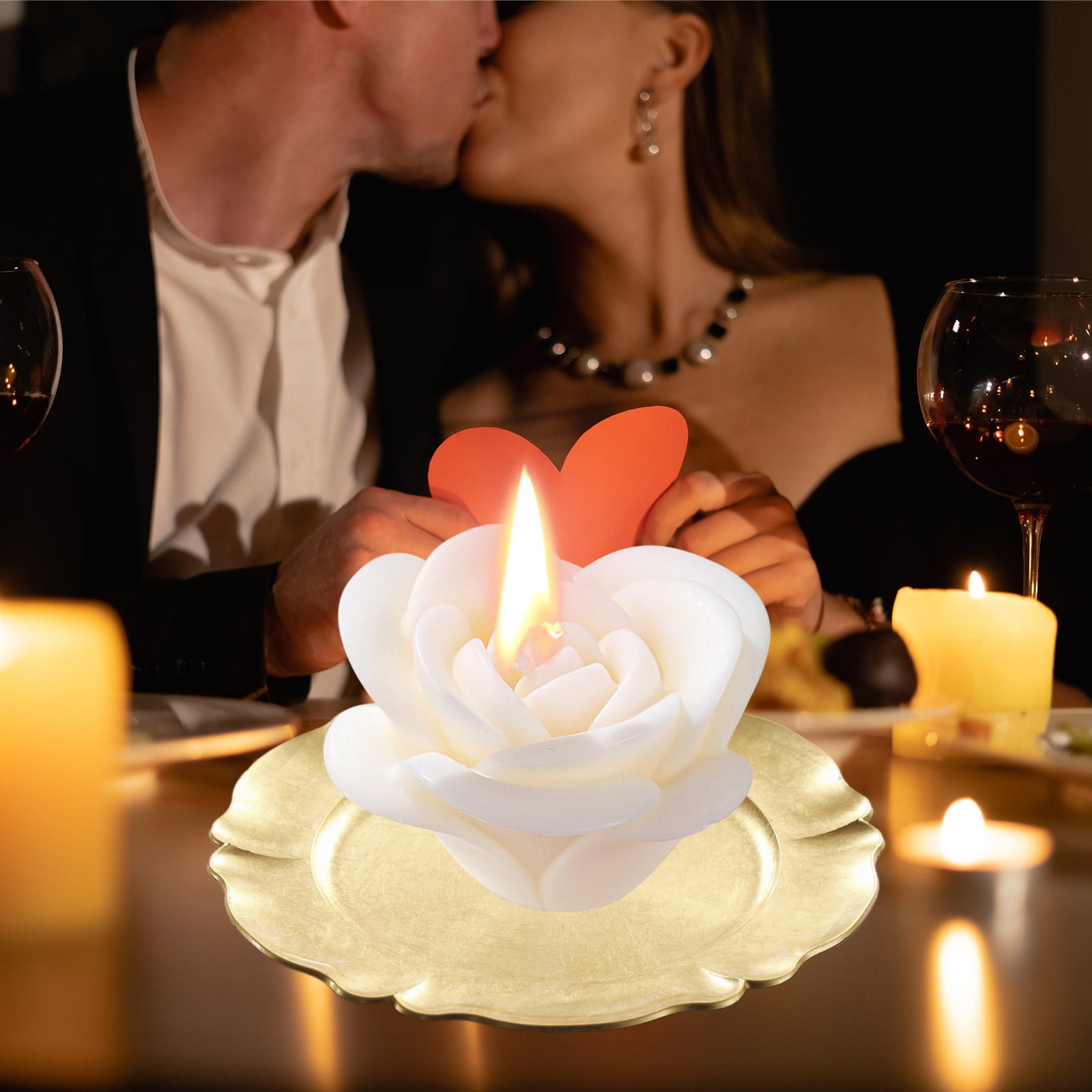 BSJJY Peony Flower Shape Candles Soy Wax Decorative Candle for Bedroom ...