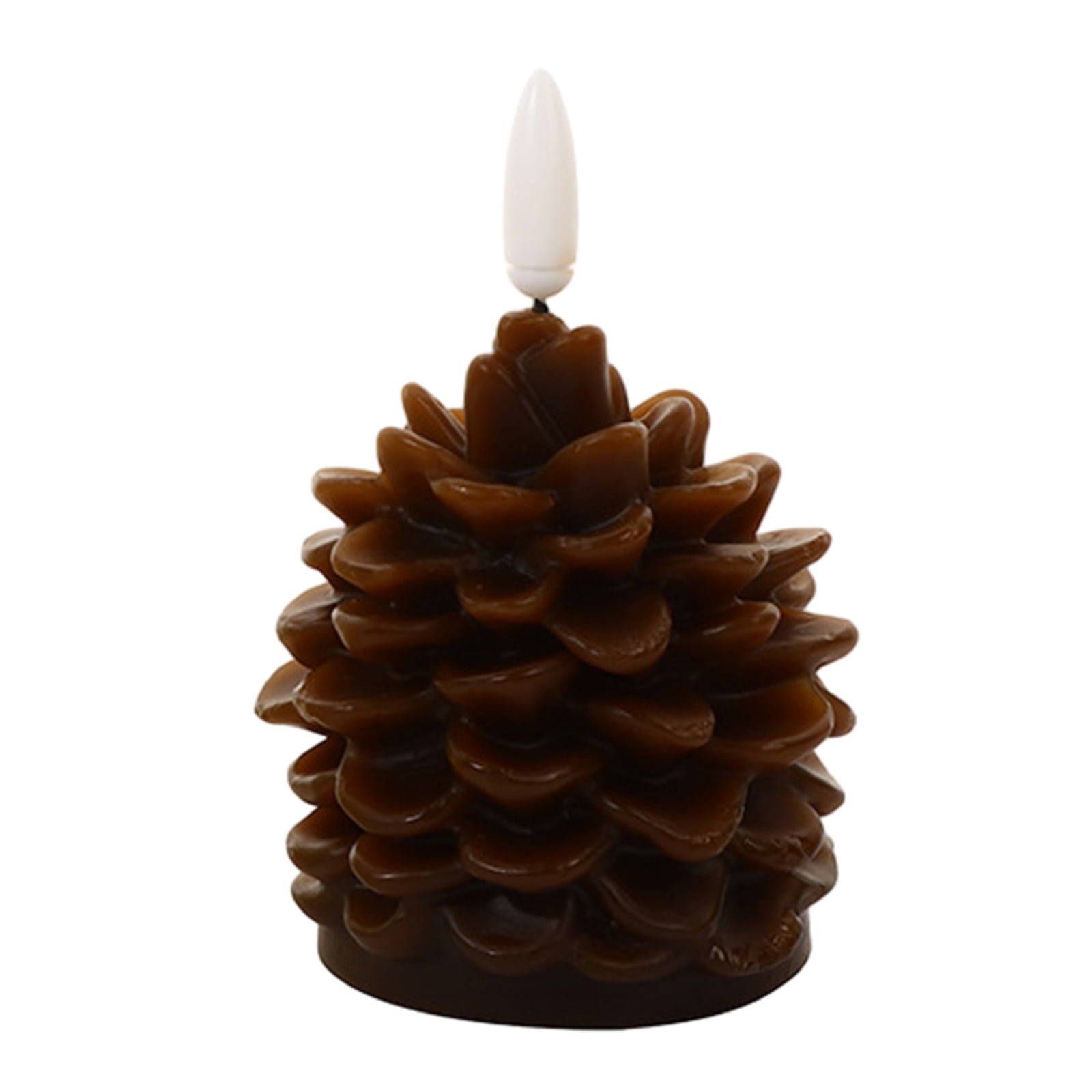 BSJJY Pinecone Flameless Candle Glitter and Snow Finish Pine Cone ...