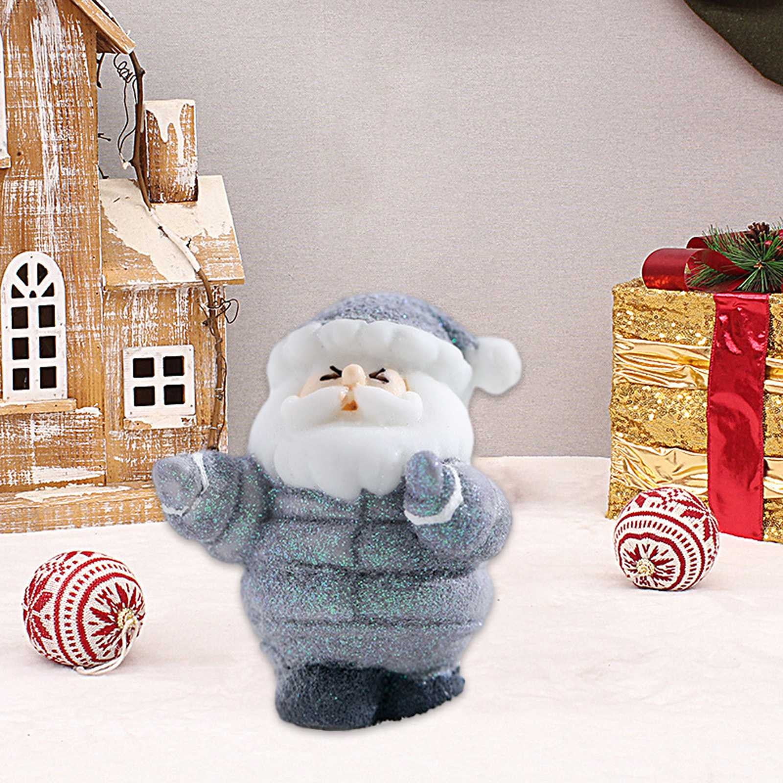 BSJJY Santa Claus Christmas Miniature Ornament, Cute Mini Resin Santa ...