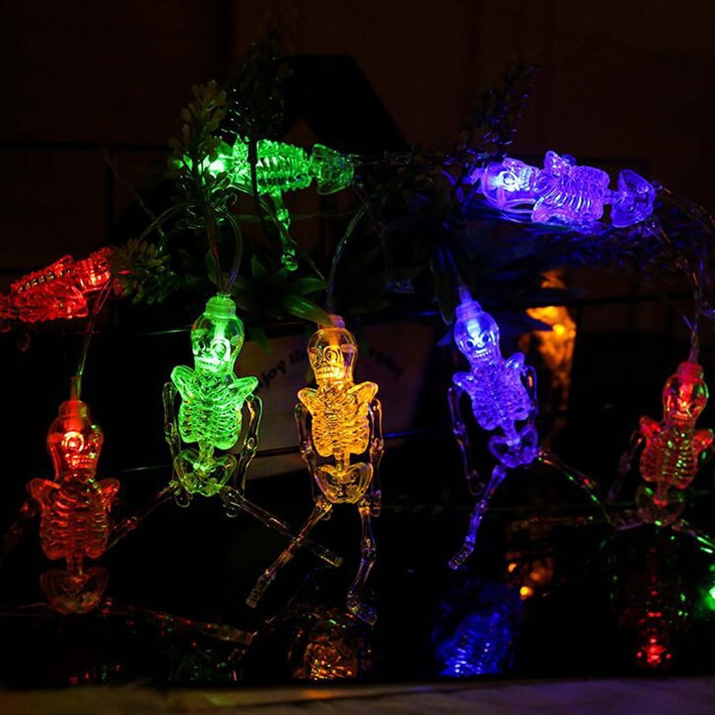 BSJJY Skeleton Lights Halloween String Lights - 3meter 20LEDs Skeletons ...