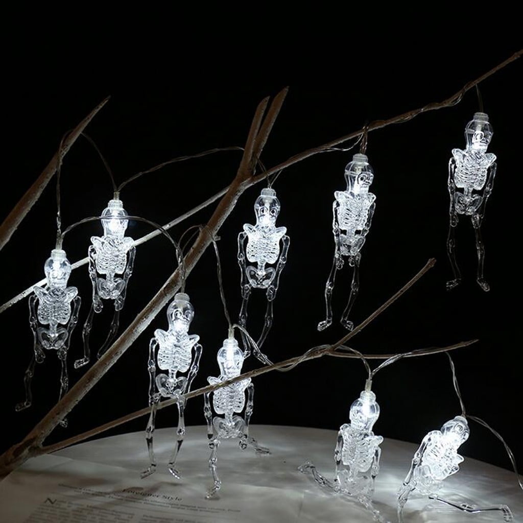 BSJJY Skeleton Lights Halloween String Lights - 3meter 20LEDs Skeletons ...