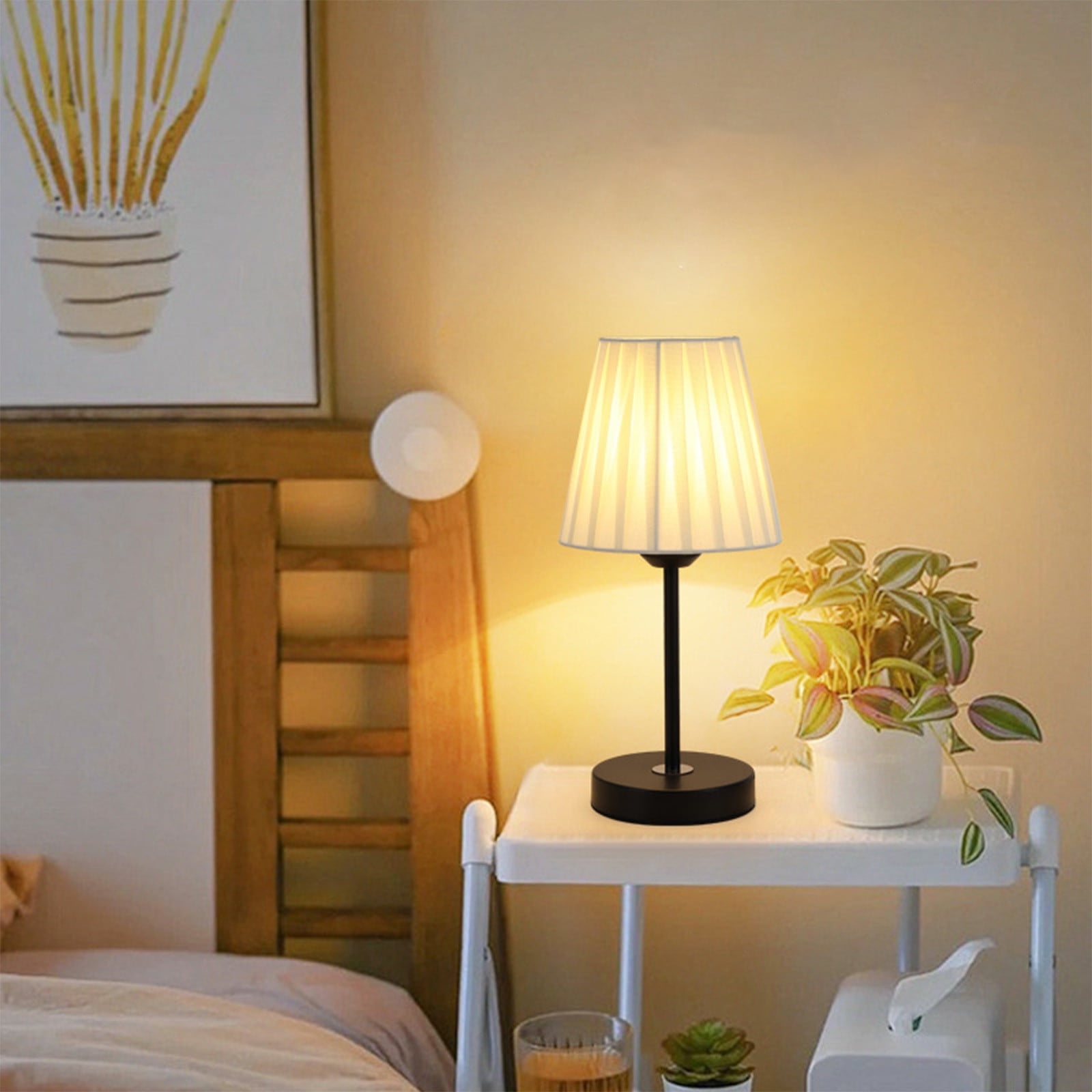 BSJJY Small Bedside Table Lamp for Bedroom - Reading Desk Lamps with 3 ...