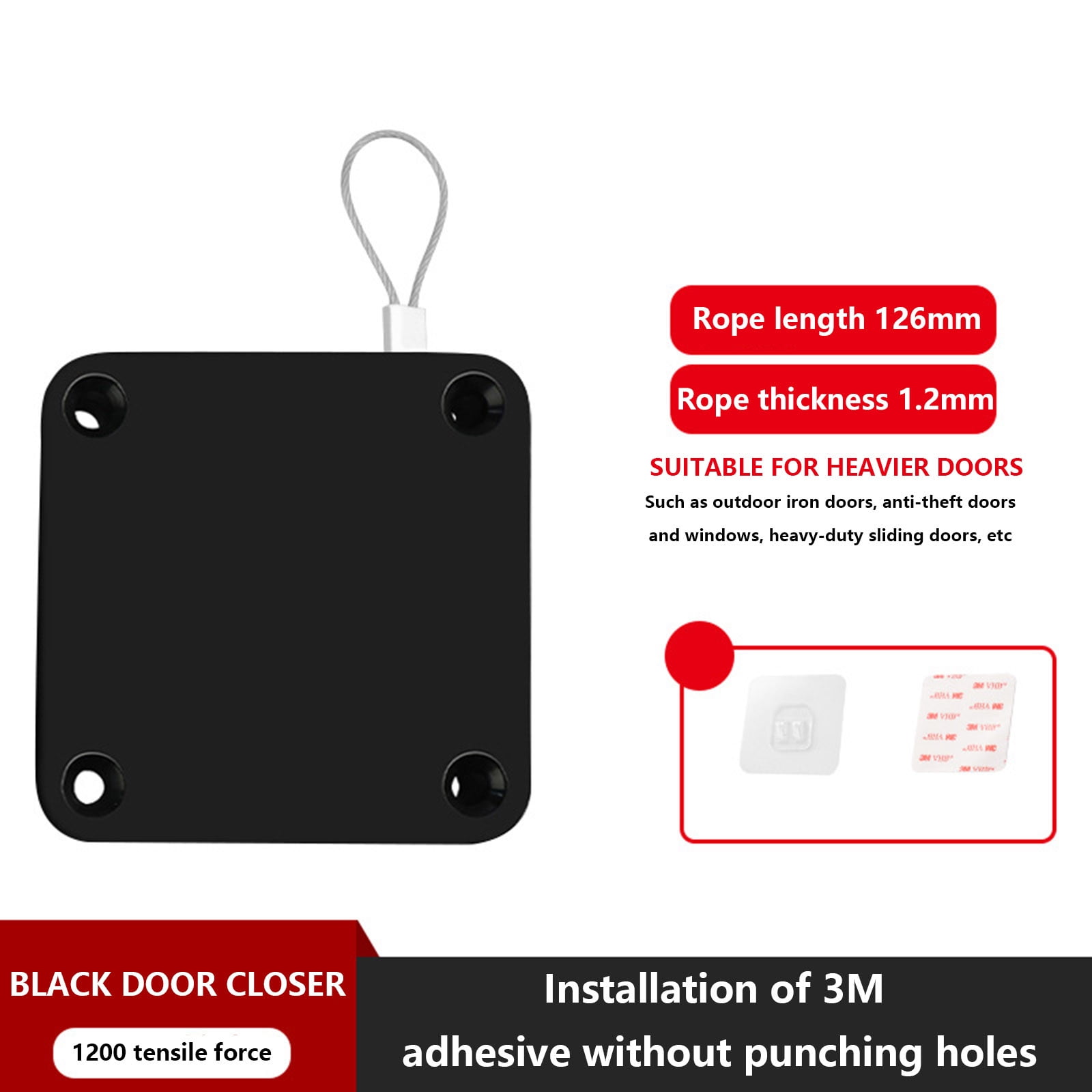 BSJJY Upgraded Adjustable Punch-Free Automatic Screen Door Closer ...