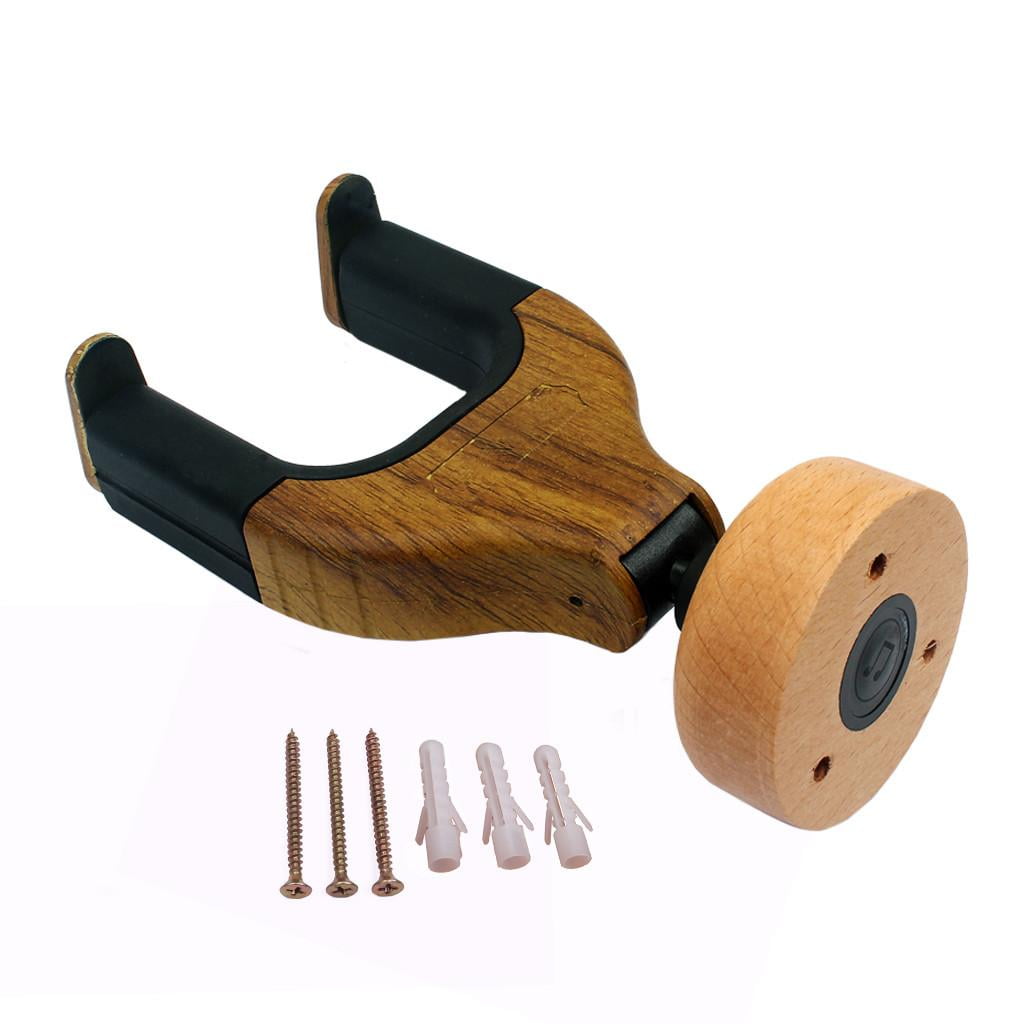 BSJJY Wall Mount Hanger, Auto Lock Ukulele Hanger, Hard Wood Base ...