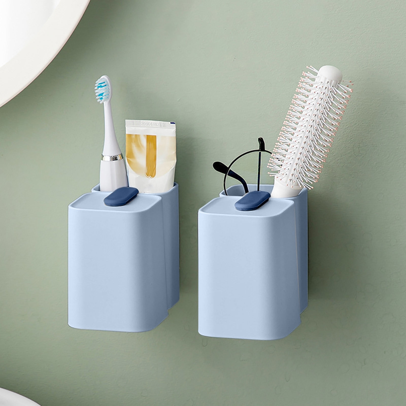 BSJJY Wall-Mounted Toothbrush and Toothpaste Holder - Self-Draining ...