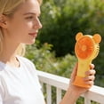 BSJJY Yellow Mouse Handheld Fan, Mini Cute, Colorful Lights, USB ...
