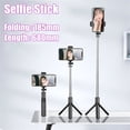 Selfie Stick Wireless Stand with Bluetooth Remote Extendable Tripod for ...