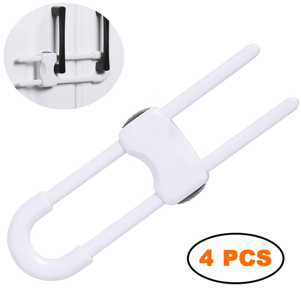 BSMEAN 4pcs Sliding Cabinet Door Lock U-Shaped Baby Safety Lock Child ...