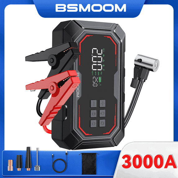 BSMOOM 3000A Car Jump Starter & Air Compressor 150PSI, Jump Starter ...