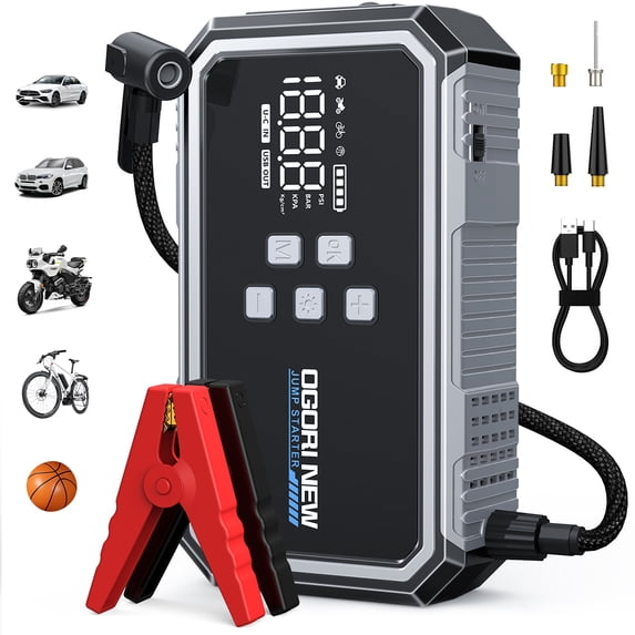 BSMOOM Jump Starter with Air Compressor 8500A 160PSI Portable Car ...