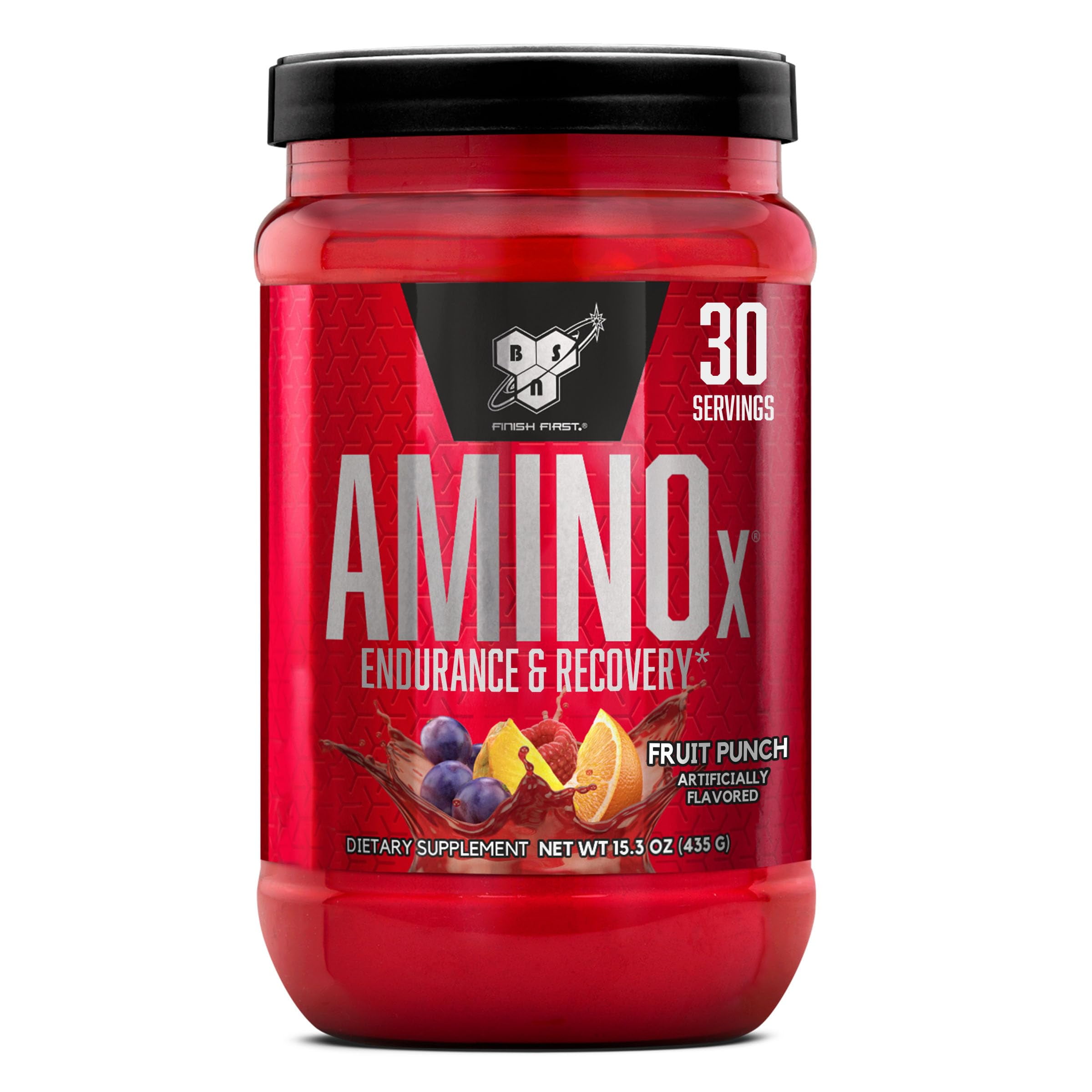 BSN Amino X Workout Amino Acids + BCAA Powder, Flavored Fruit Punch, 30 ...