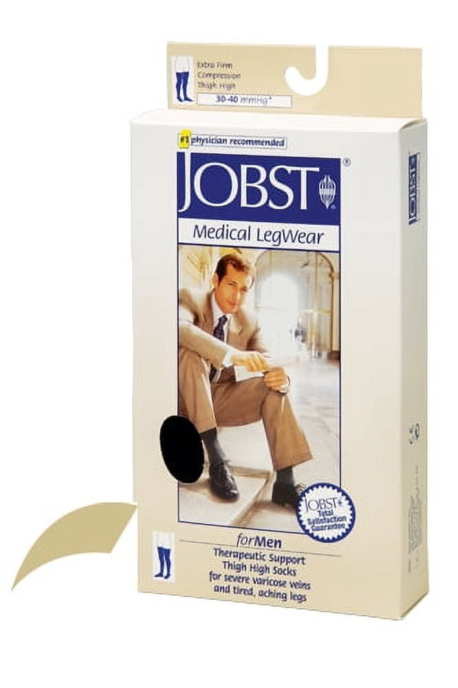 BSN Jobst For Men 30-40mm Hg Thigh - Khaki Large HSA/FSA Eligible ...