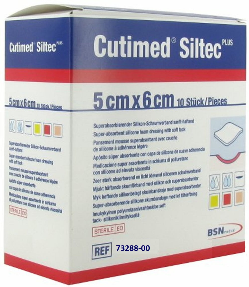BSN Medical Cutimed Siltec Plus Foam Dressings, 5 cm x 6 cm (2 in x 2.5 ...