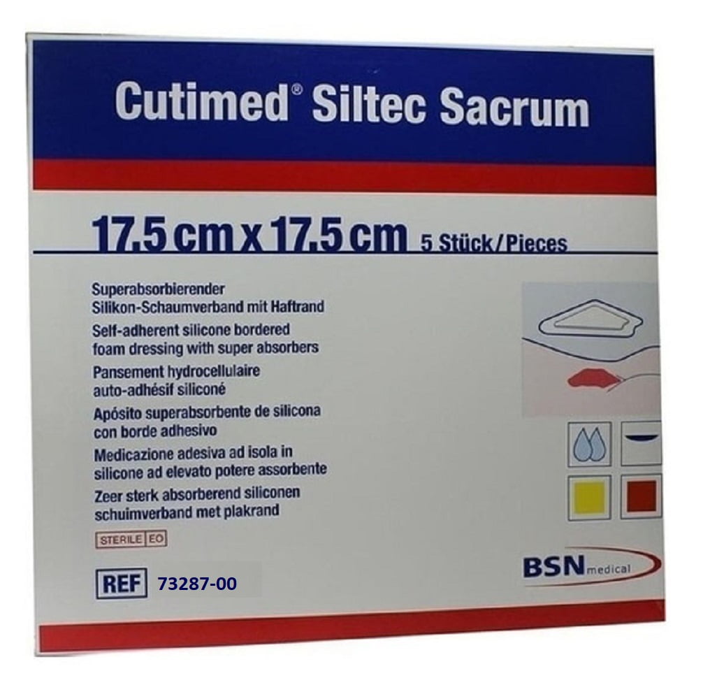 BSN Medical Cutimed Siltec Sacrum Foam Dressing, 17.5 cm x 17.5 cm (7 ...