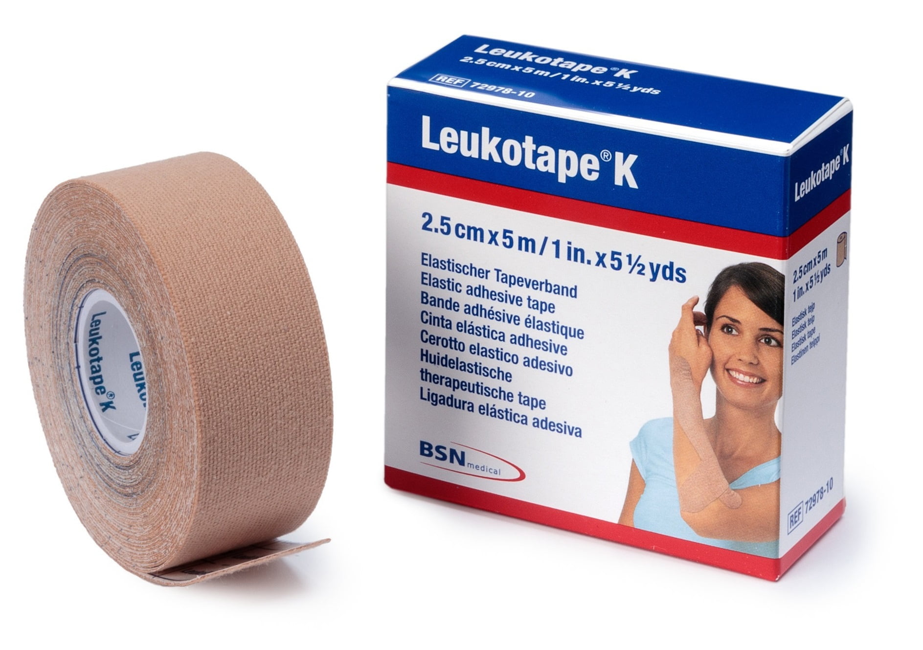 BSN Medical Leukotape K - Kinesiology Therapeutic Adhesive Tape, 1" x ...