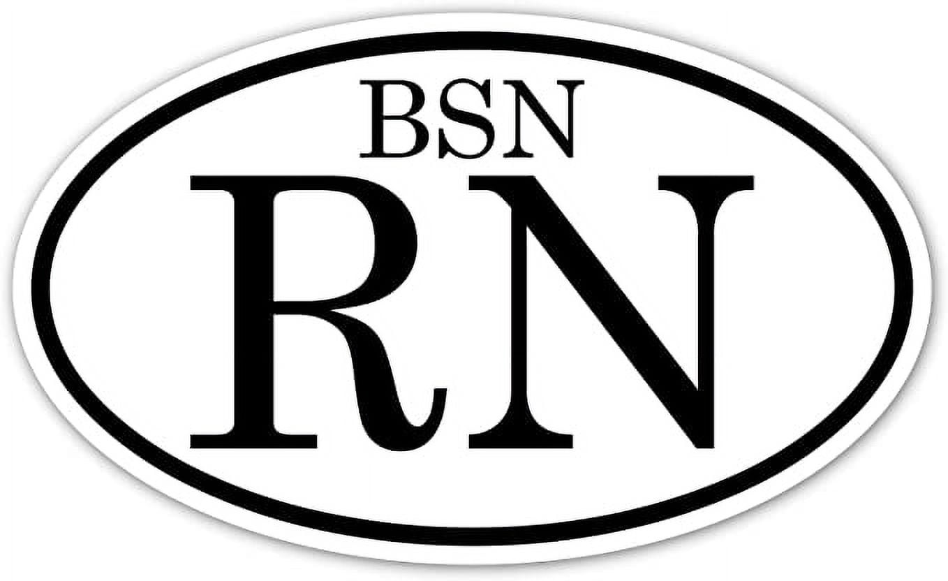 BSN RN Registered Nurse Euro 3M Vinyl Decal Bumper Sticker 3x5 inches ...
