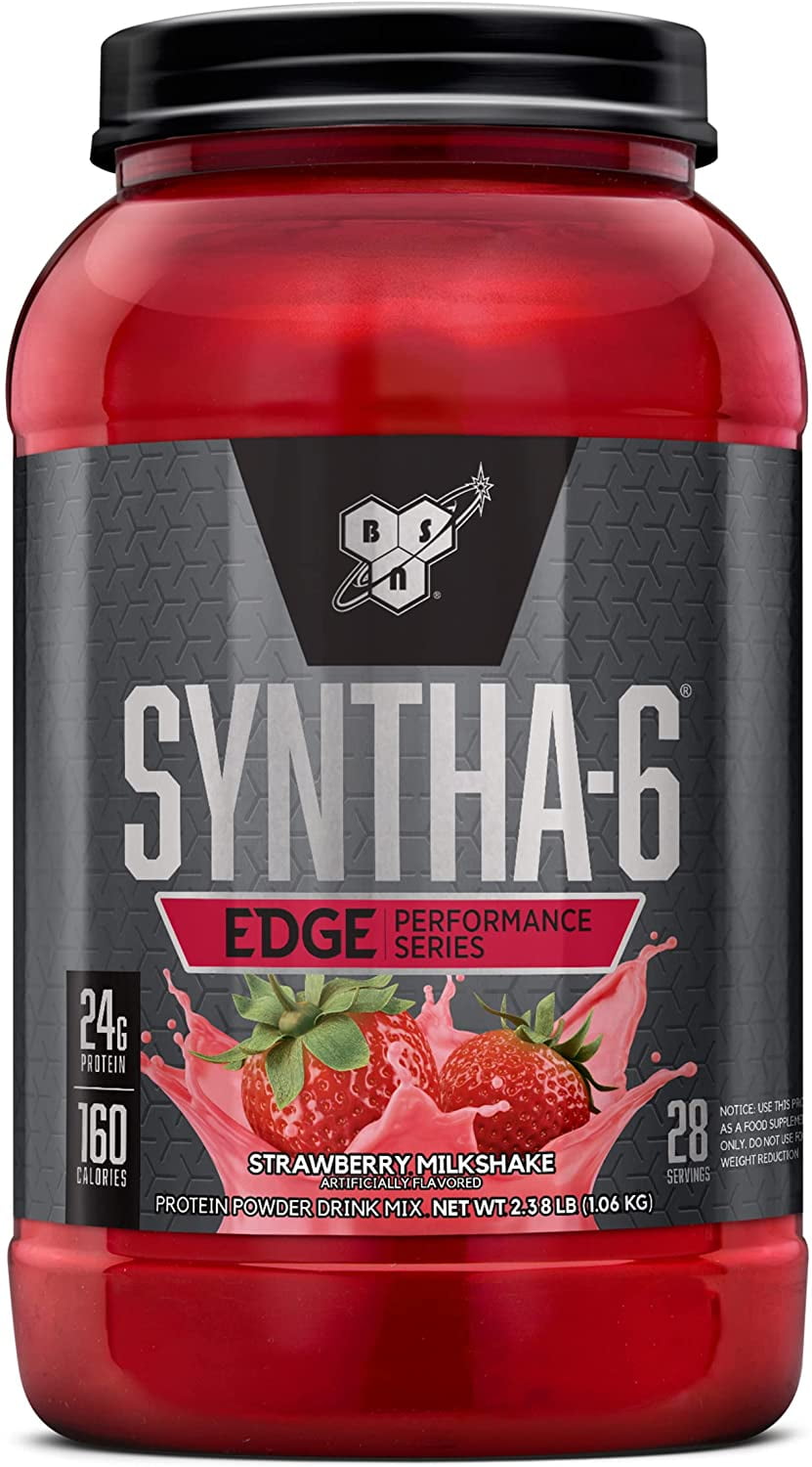 BSN Syntha-6 Edge, Protein Powder Drink Mix, Strawberry Milkshake, 2.34 ...