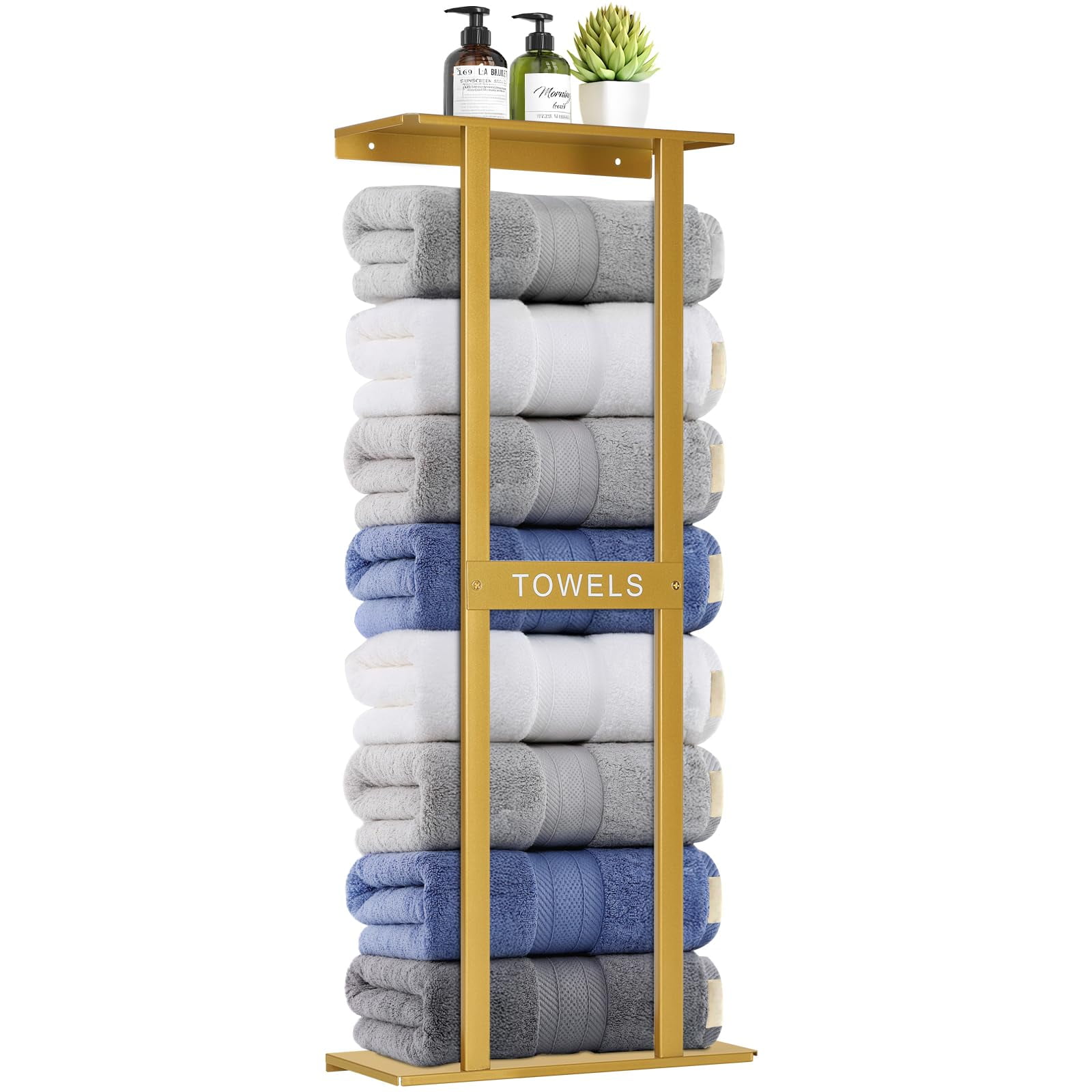 BSNBIC Bathroom Towel Storage Rack, Wall Mounted Bathroom Towel Rack ...